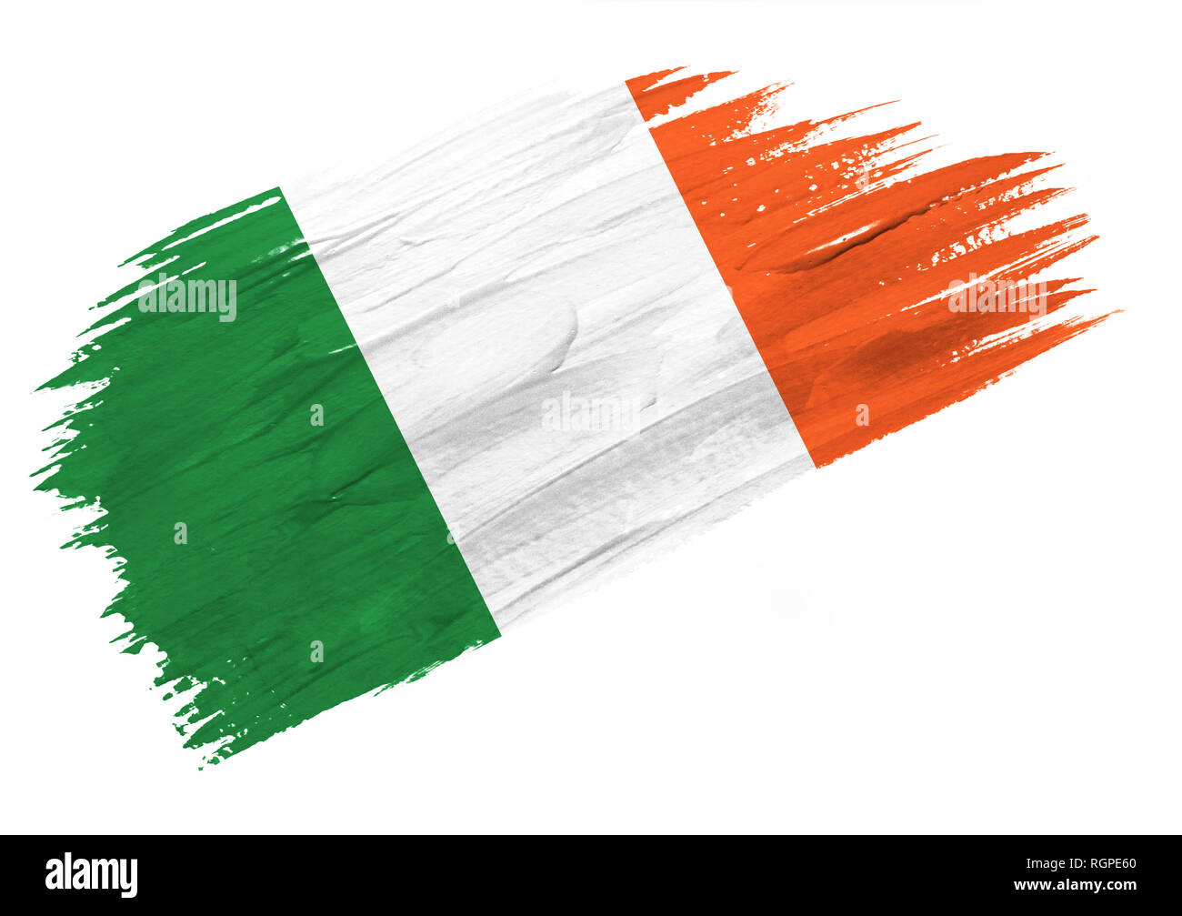 Brush painted Ireland flag. Hand drawn style illustration Stock Photo ...