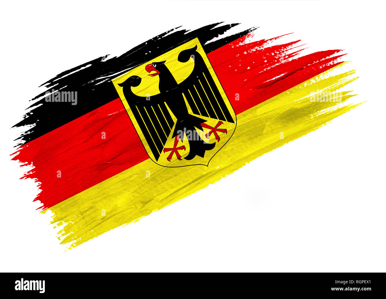 Brush painted Germany flag. Hand drawn style illustration Stock Photo ...