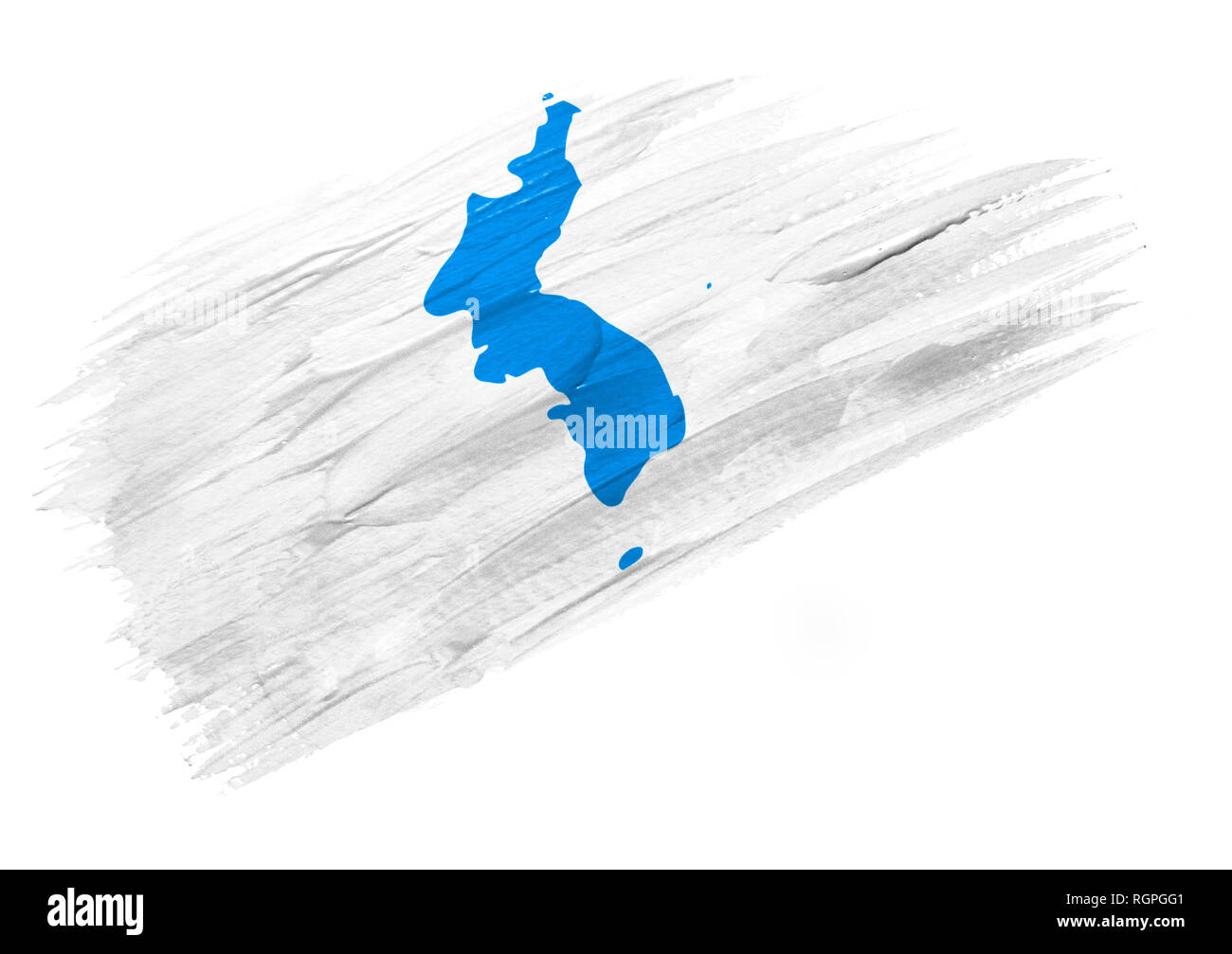Brush painted Korean Unification flag. Hand drawn style illustration ...