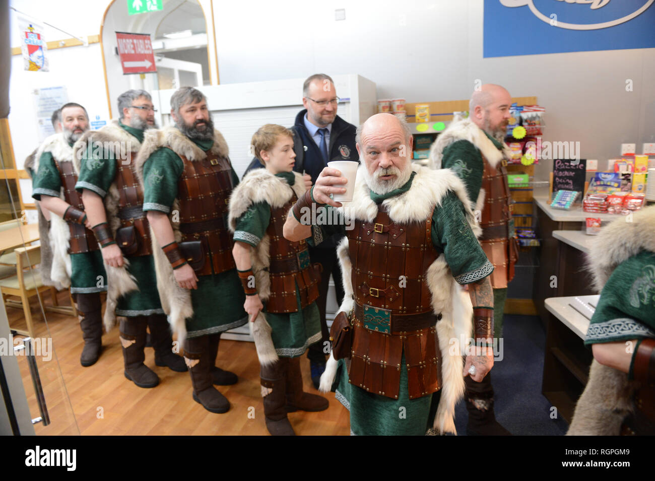 The 2019 Up Helly Aa fire festival held in Lerwick Shetland in January ...