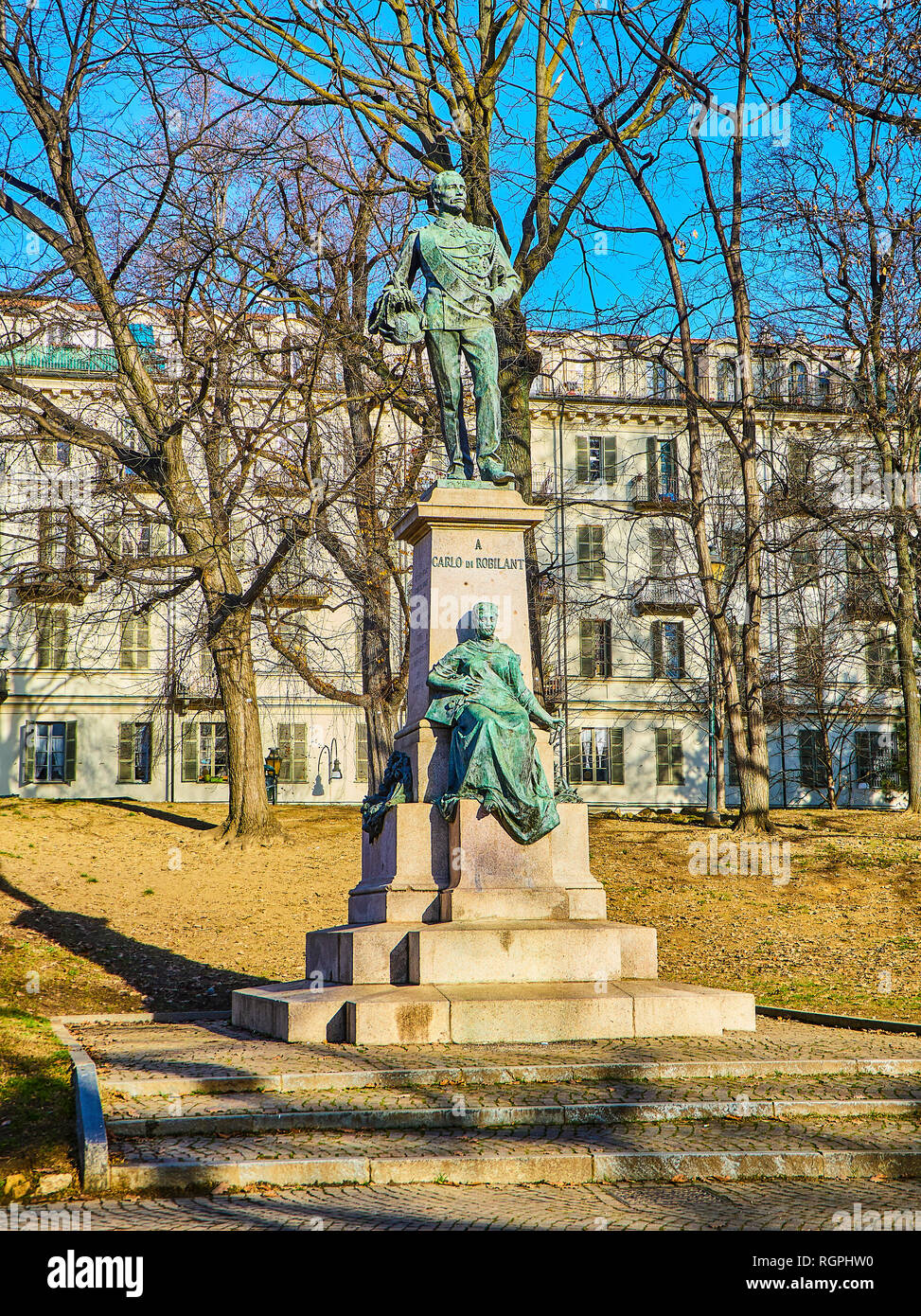 Carlo Nicolis di Robilant monument at the Cavour Garden. Turin ...