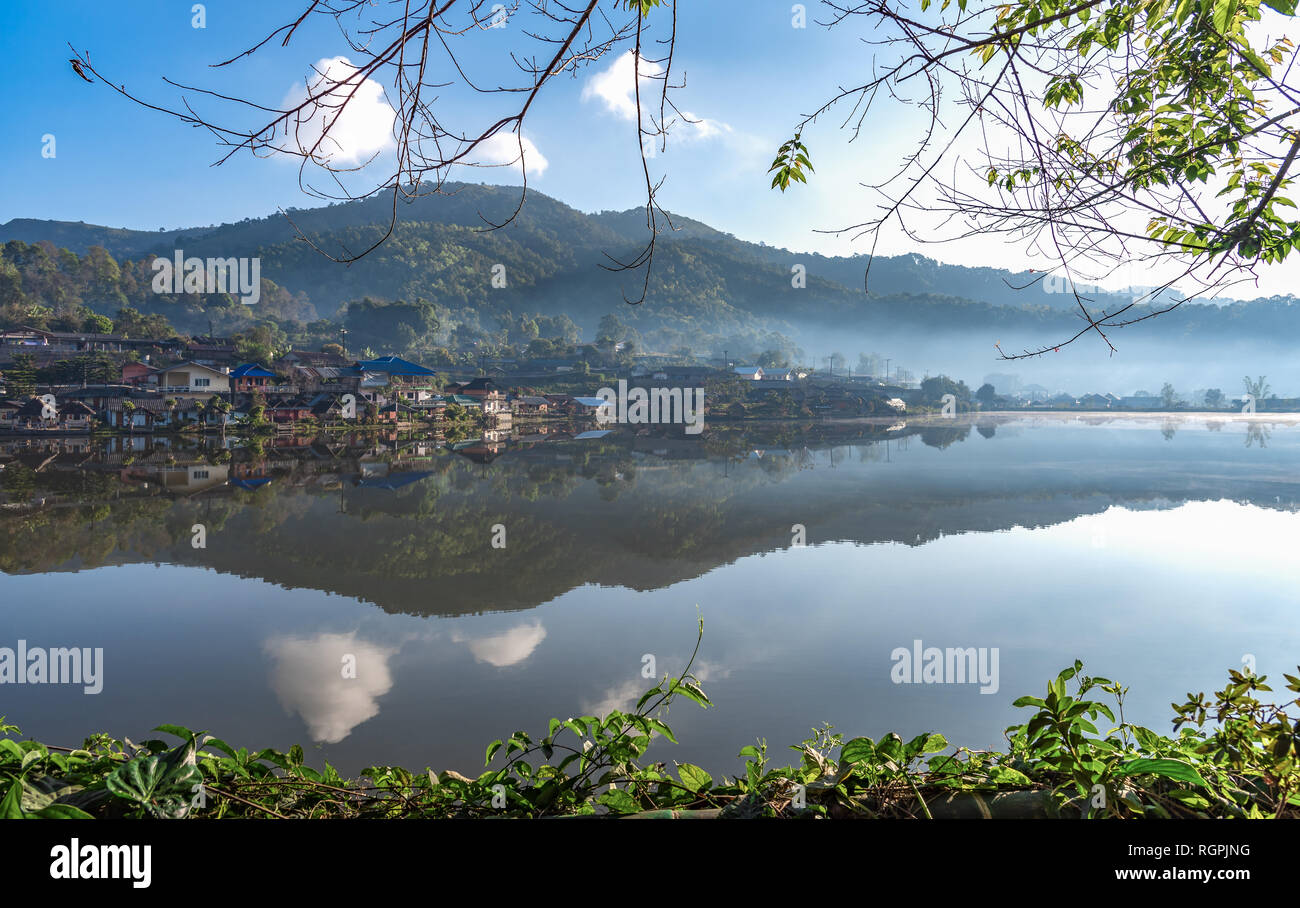 Landscape of Ban Rak Thai village. Mae hong sorn Province, Thailand ...