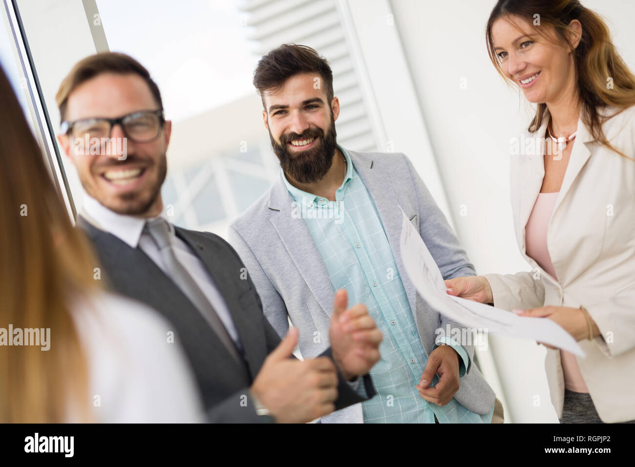 Happy colleagues hi-res stock photography and images - Alamy