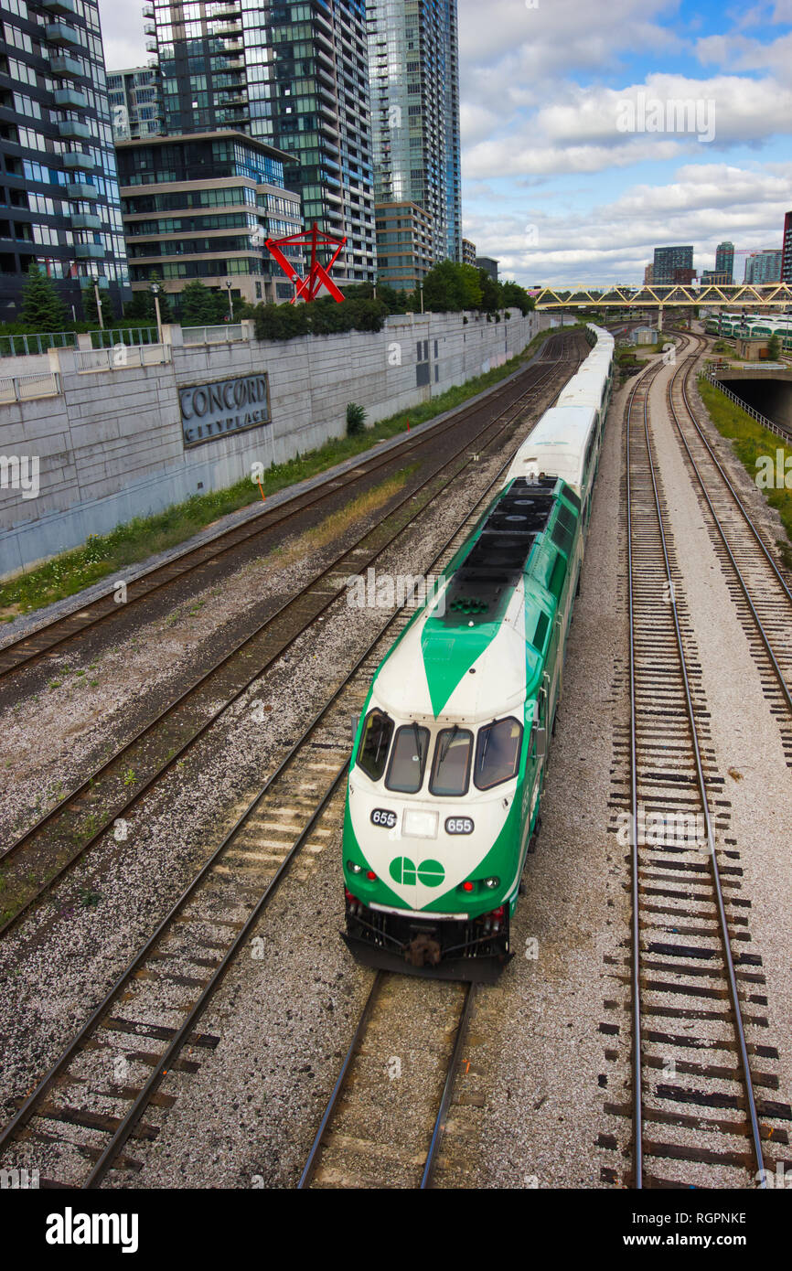 Double decker bi-level Go Transit trains, Union Station, Toronto ...