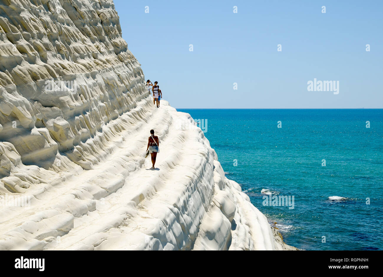 White beach and cliffs at Scala dei Turchi, Realmonte, Sicily. The ...