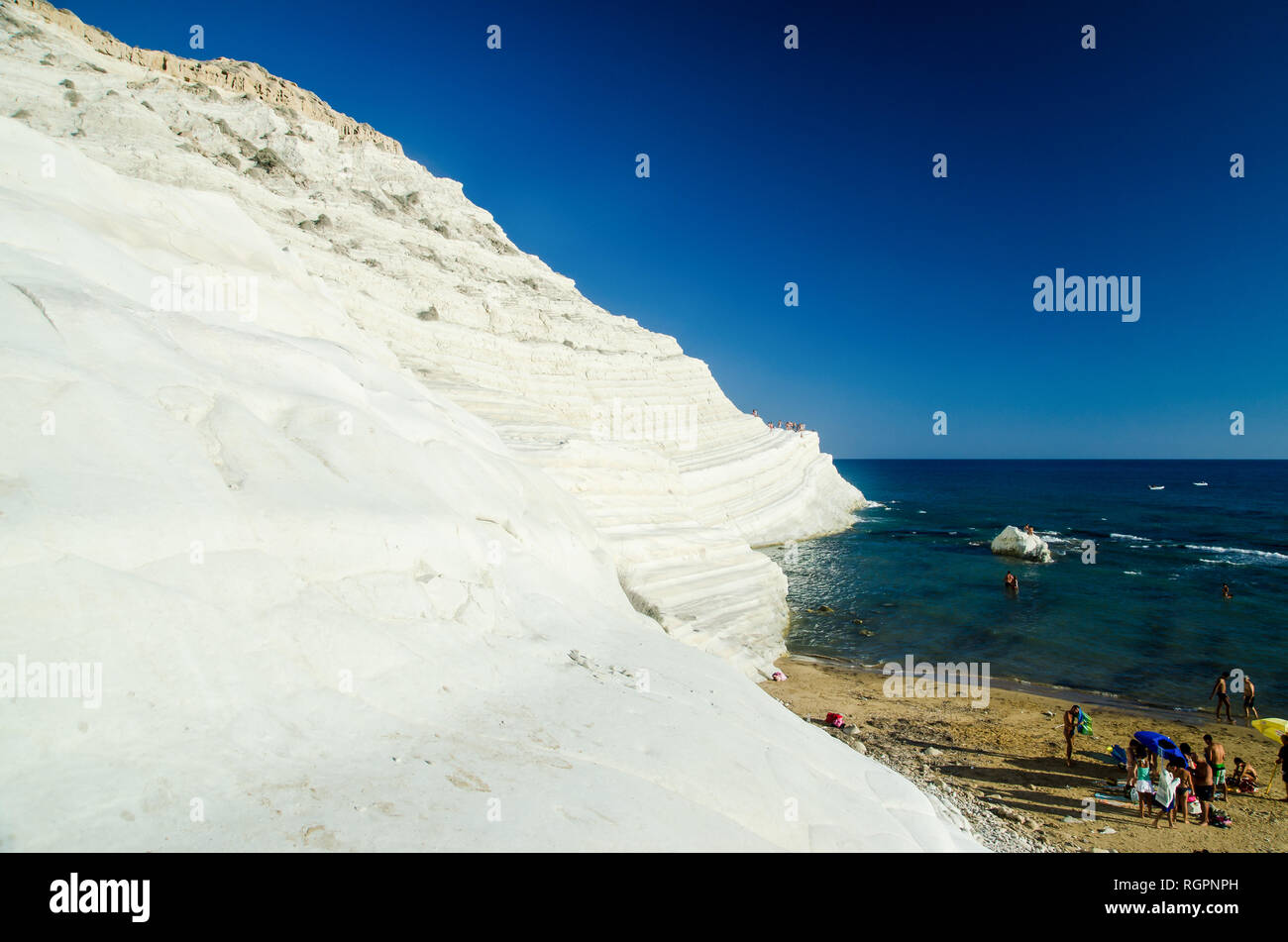 White beach and cliffs at Scala dei Turchi, Realmonte, Sicily. The ...