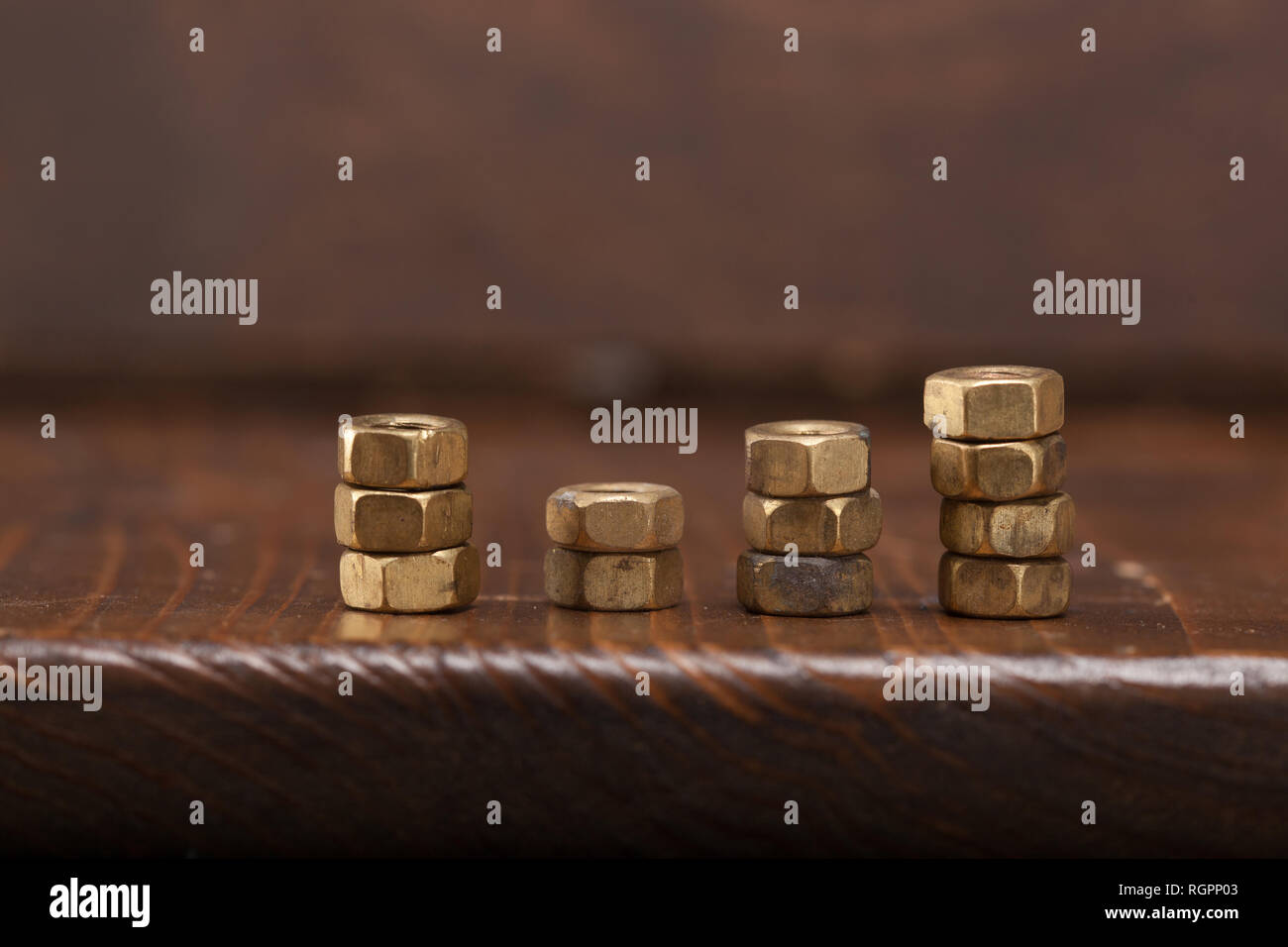 Graph of a Screw nuts. Growth concept Stock Photo - Alamy