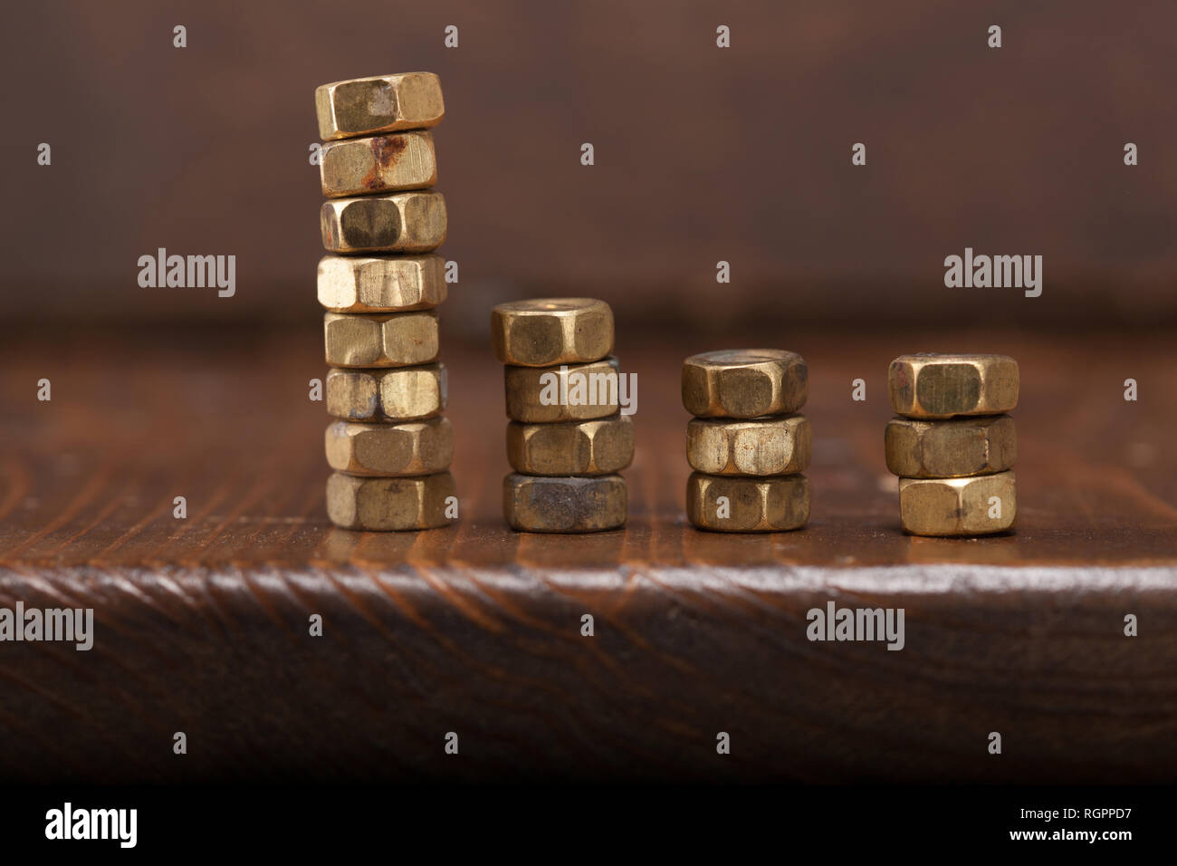 Graph of a Screw nuts. Growth concept Stock Photo - Alamy