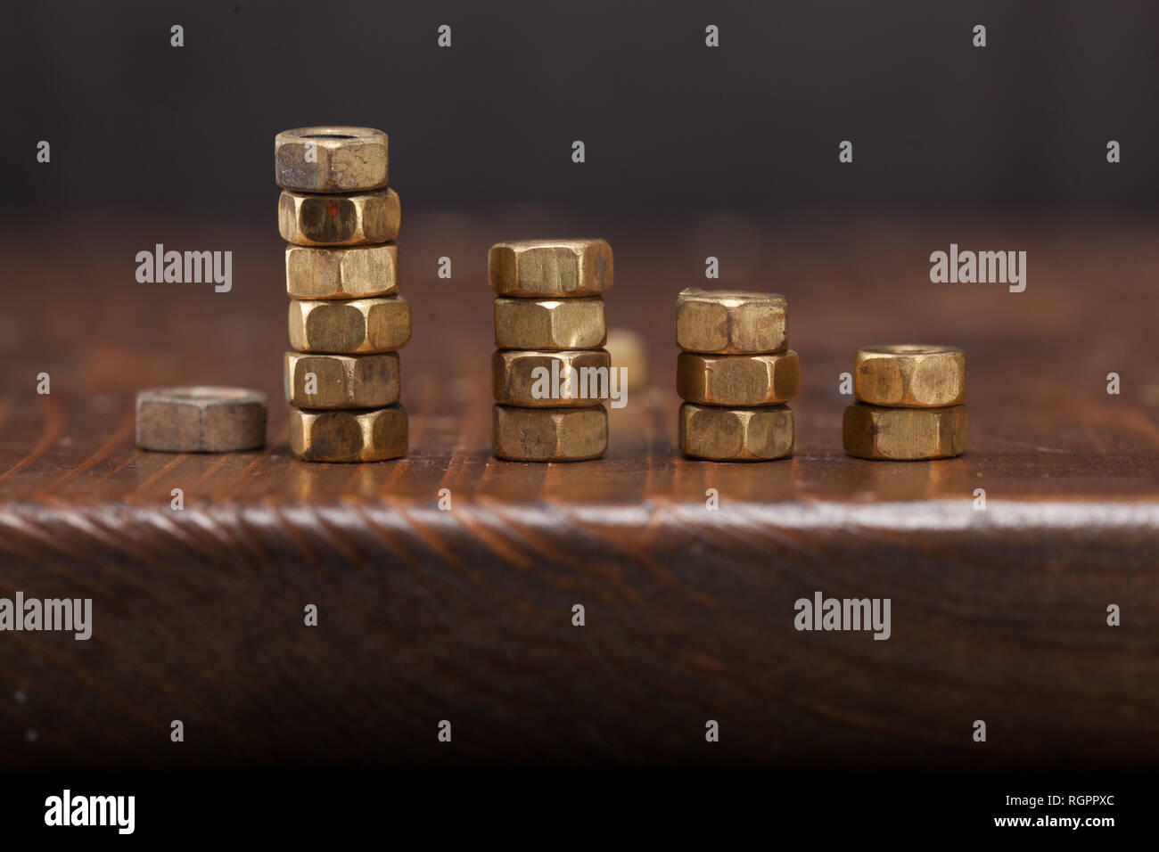 Graph of a Screw nuts. Growth concept Stock Photo - Alamy
