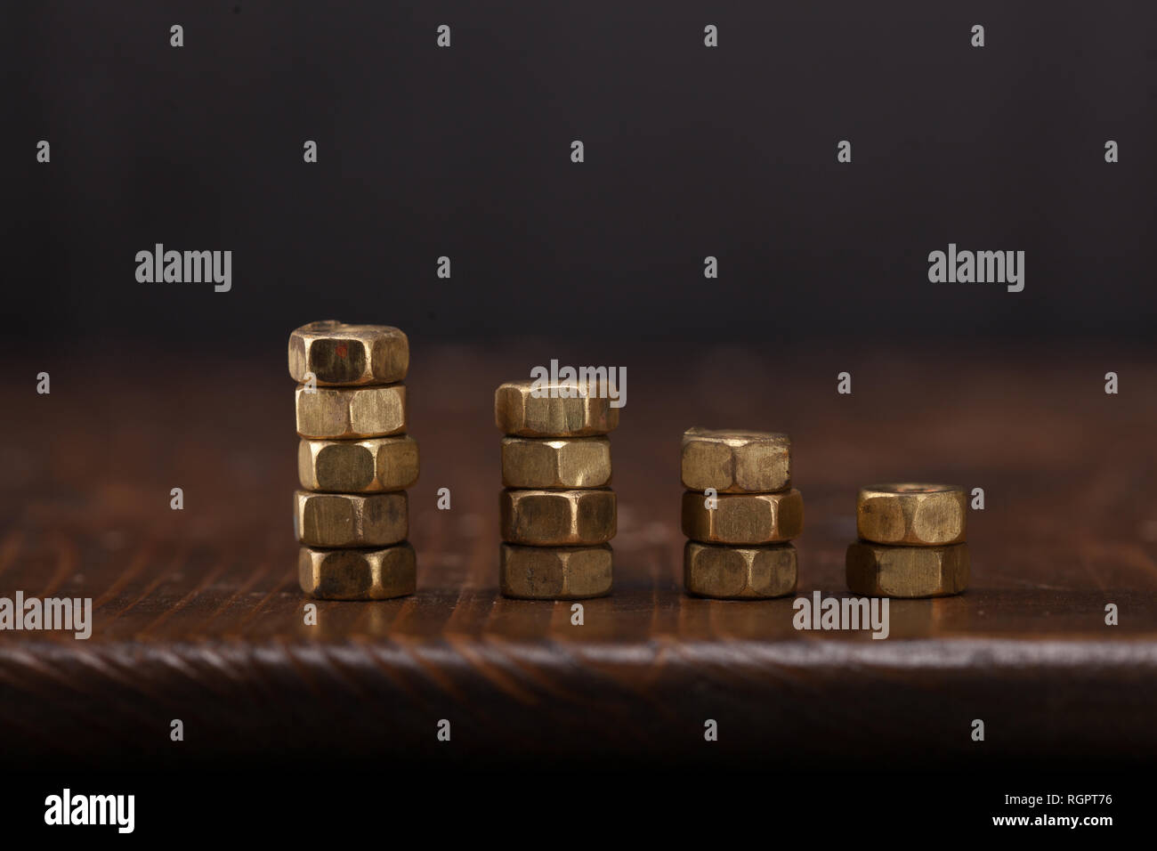 Graph of a Screw nuts. Growth concept Stock Photo - Alamy