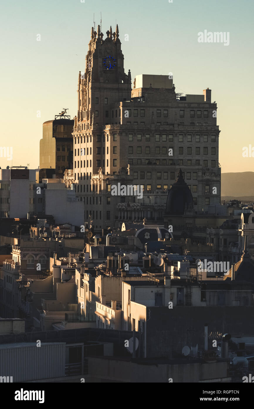 Exterior of contemporary city with buildings in different styles ...