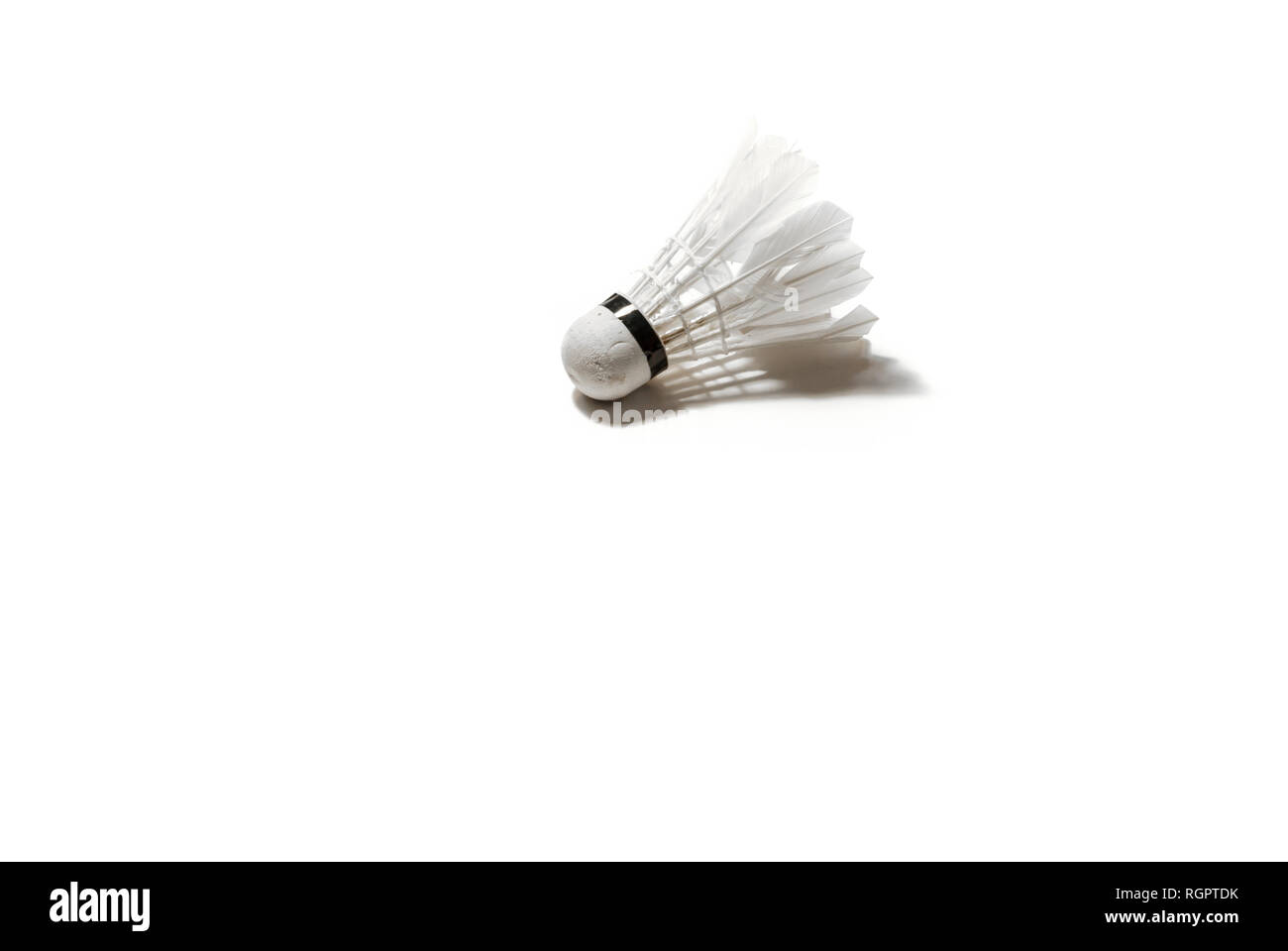 Shuttlecock on white background Stock Photo - Alamy