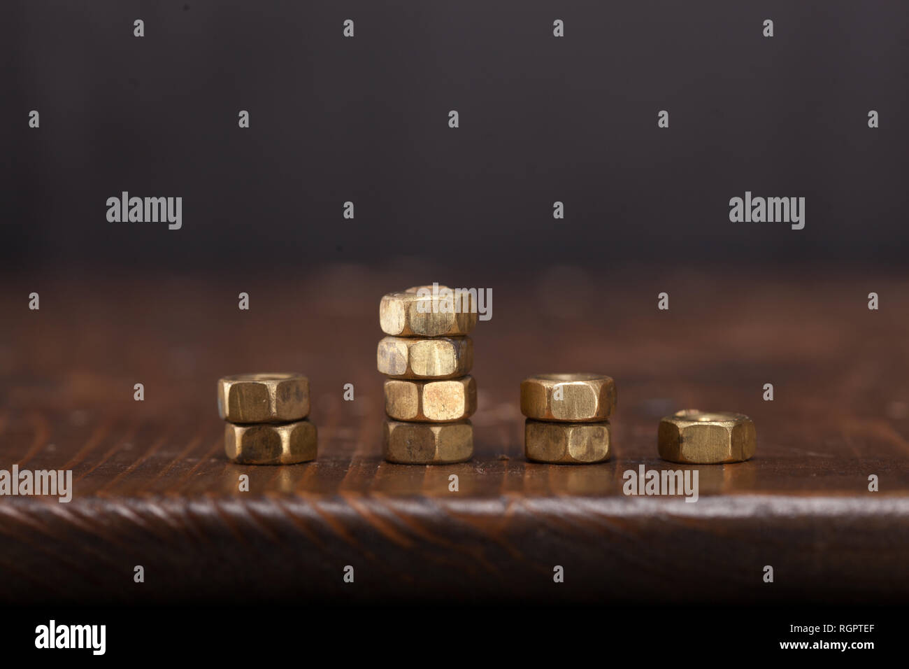 Graph of a Screw nuts. Growth concept Stock Photo - Alamy