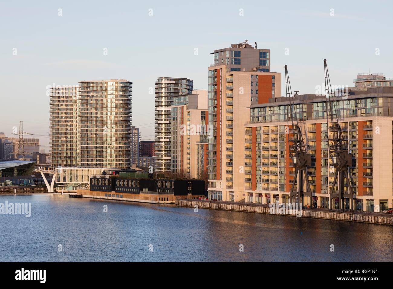 Modern residential and office buildings, Docklands, London, England ...