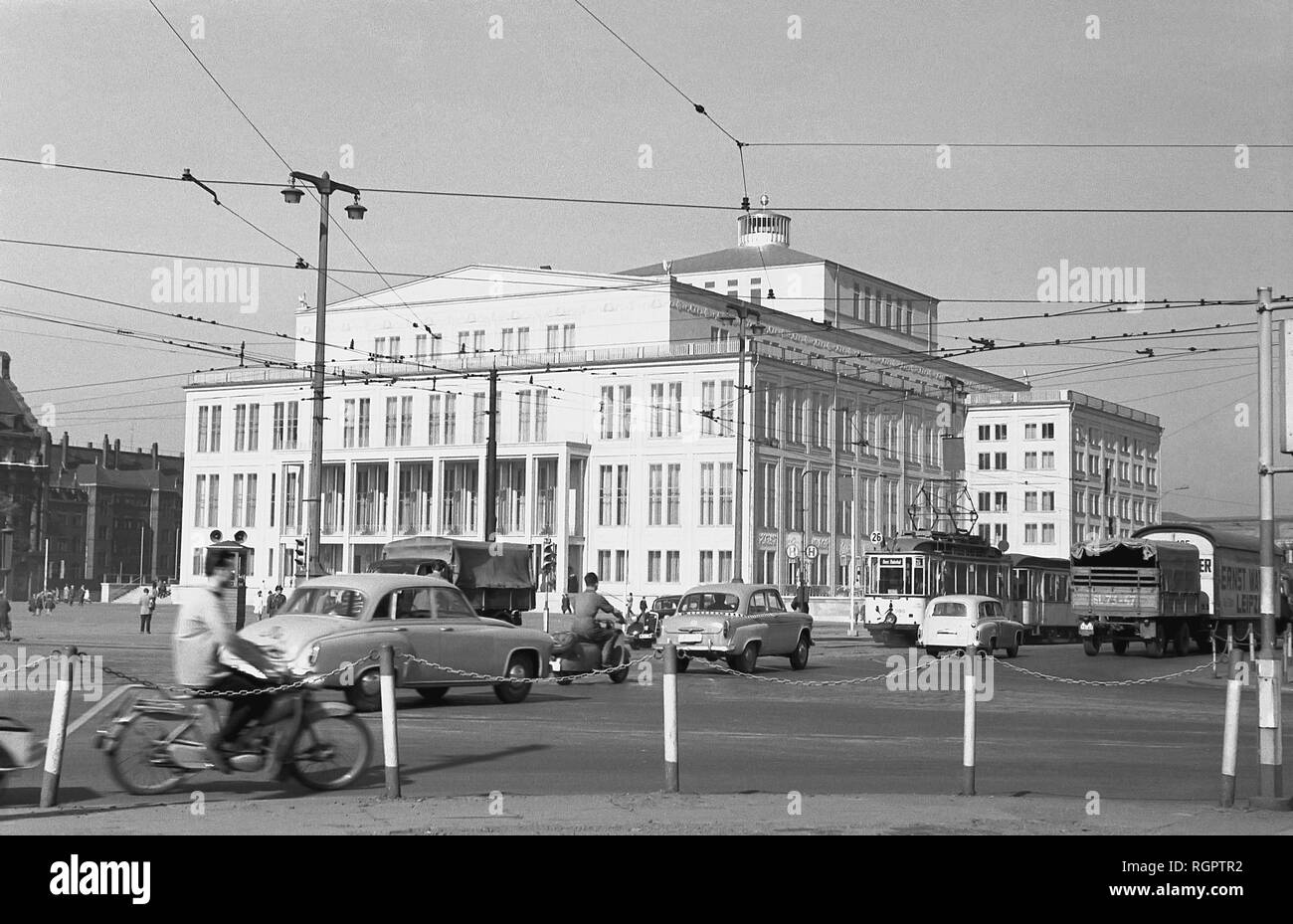 Opera construction site, 1956-1959, Karl-Marx-Platz today Augustusplatz ...