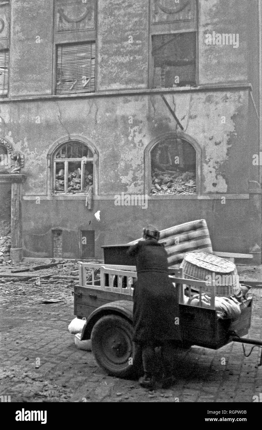Second World War, bombed out residence of the Mai family, 1943 ...