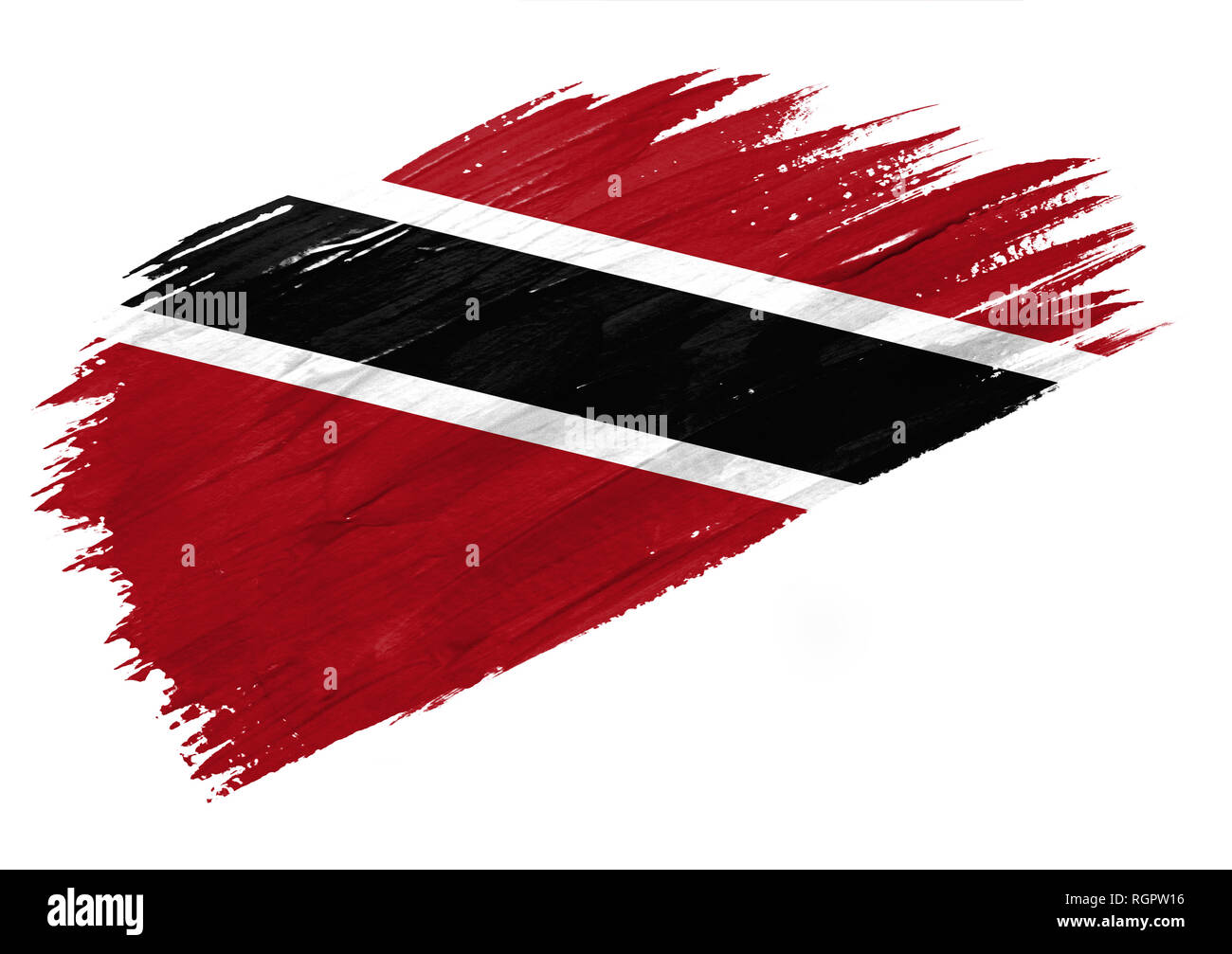 Brush painted Trinidad and Tobago flag. Hand drawn style illustration Stock Photo - Alamy