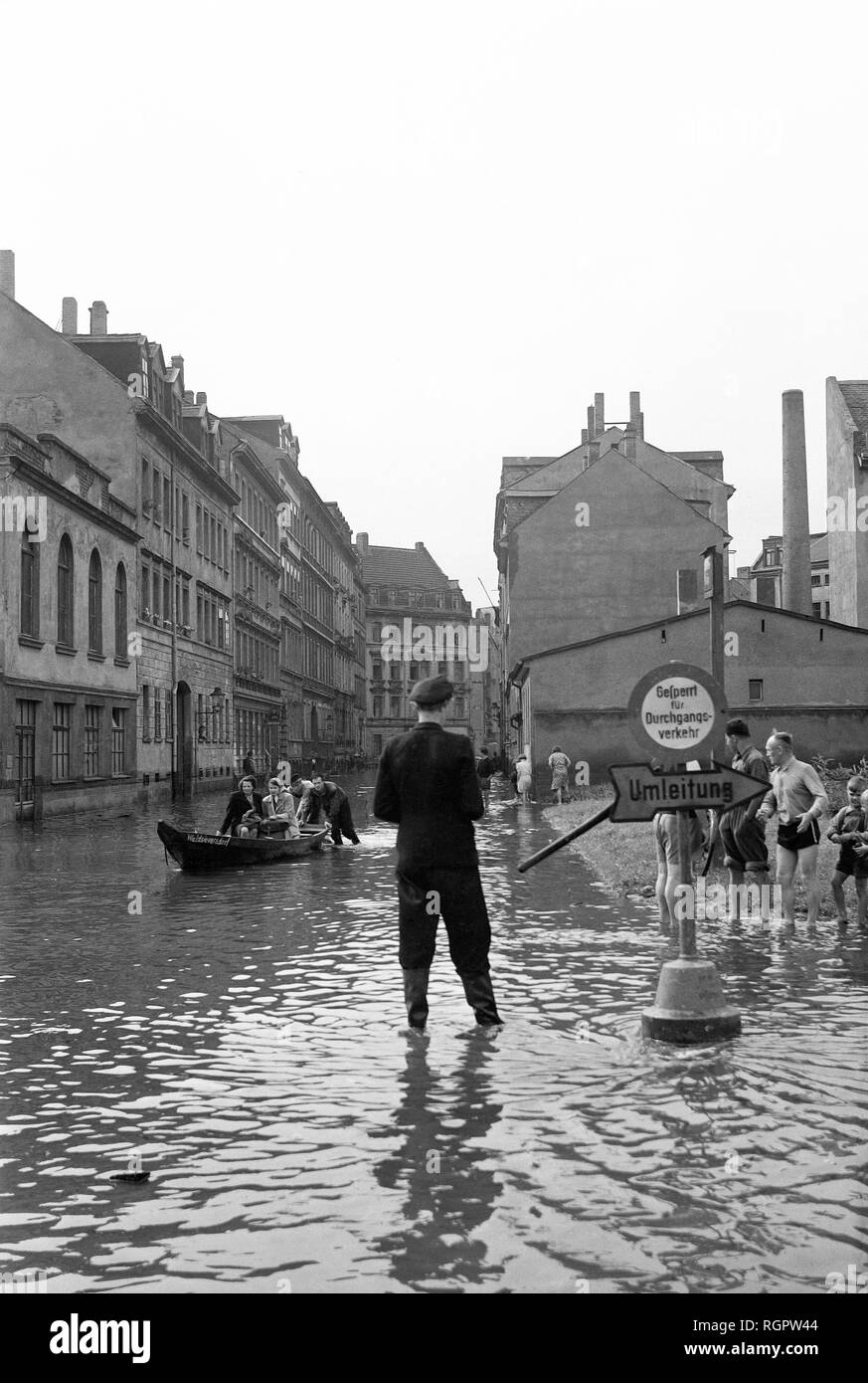 Flood, 1954, Alexanderstrasse today Max-Beckmann-Strasse, Leipzig ...