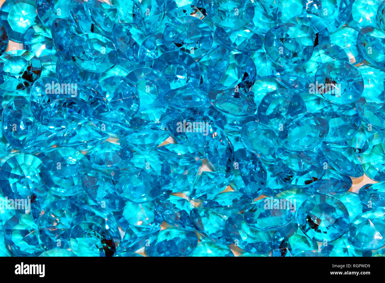 Bunch of decorative sparkling blue crystal gems Stock Photo - Alamy
