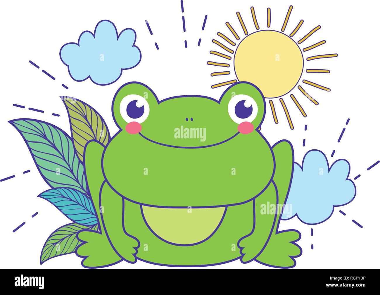 cute toad in the landscape character Stock Vector Image & Art - Alamy