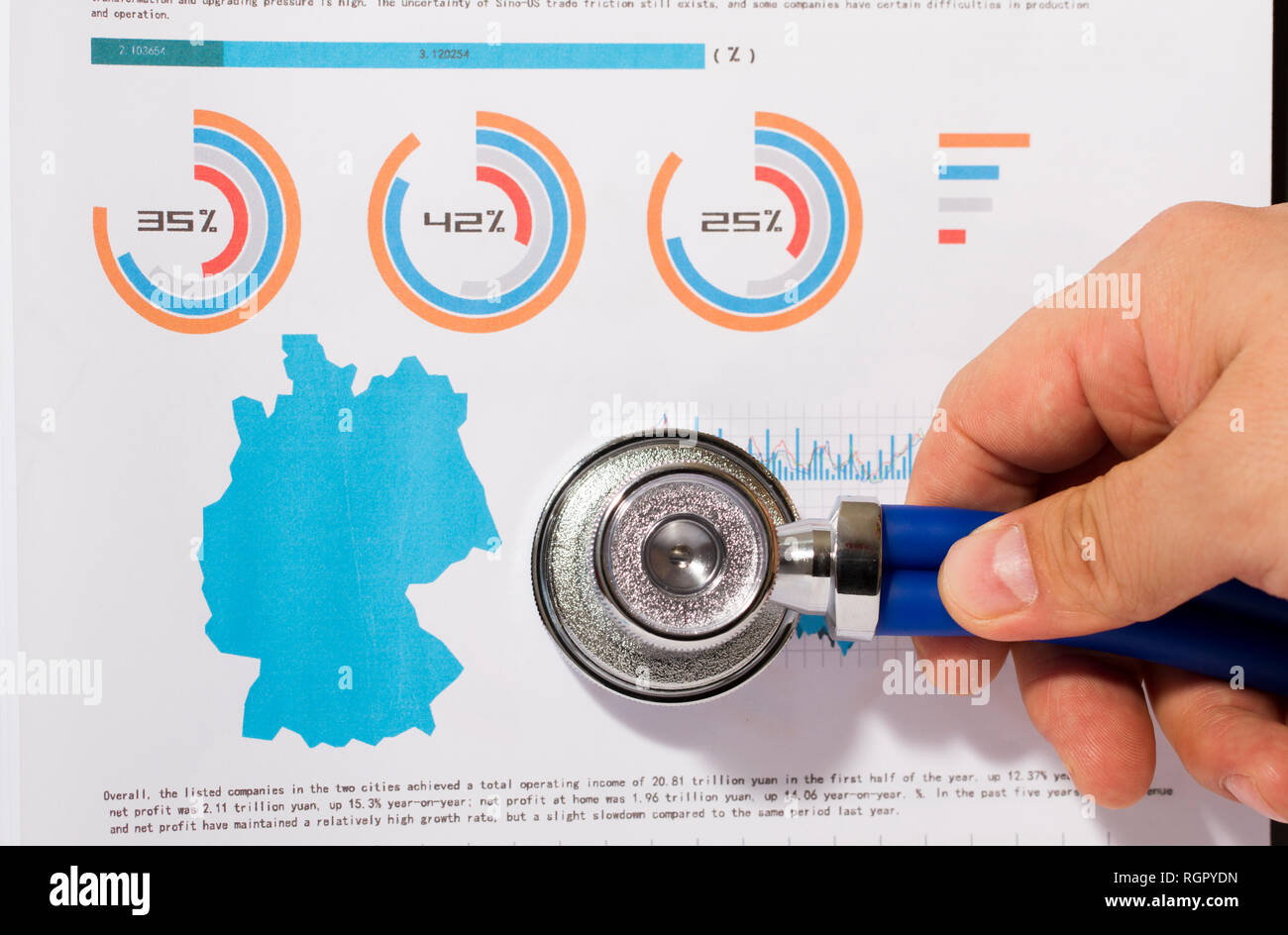 German Economic Chart and Interrogator Stock Photo - Alamy