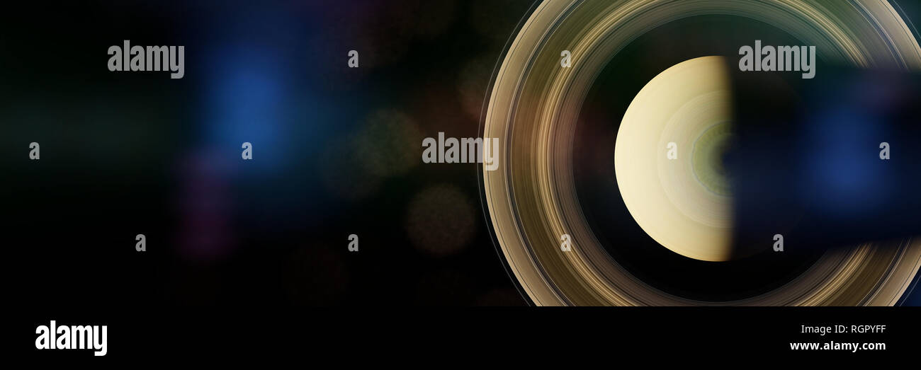 planet Saturn, the sixth planet in the Solar System, top view Stock ...