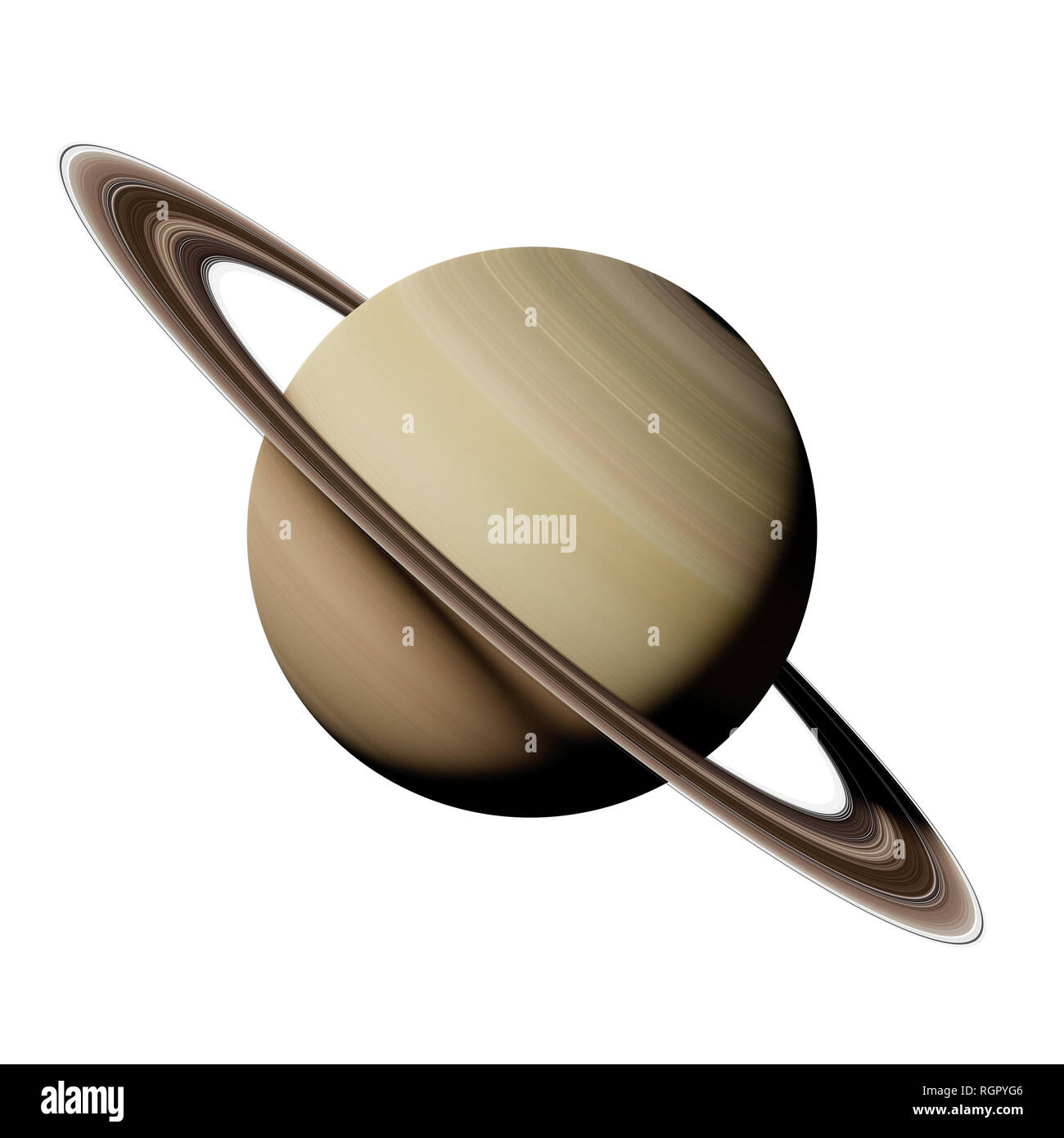 Planet Saturn White Background