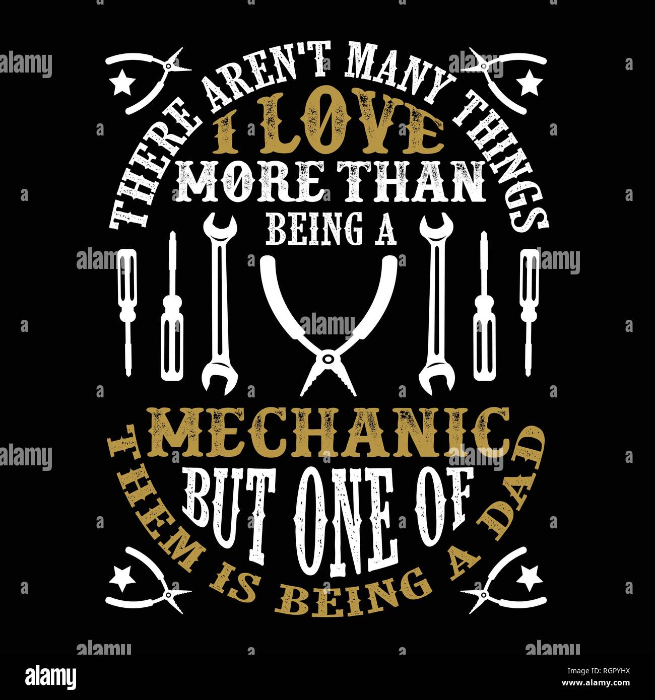 Mechanic Dad .Father Day Quote and Saying good for print design Stock ...