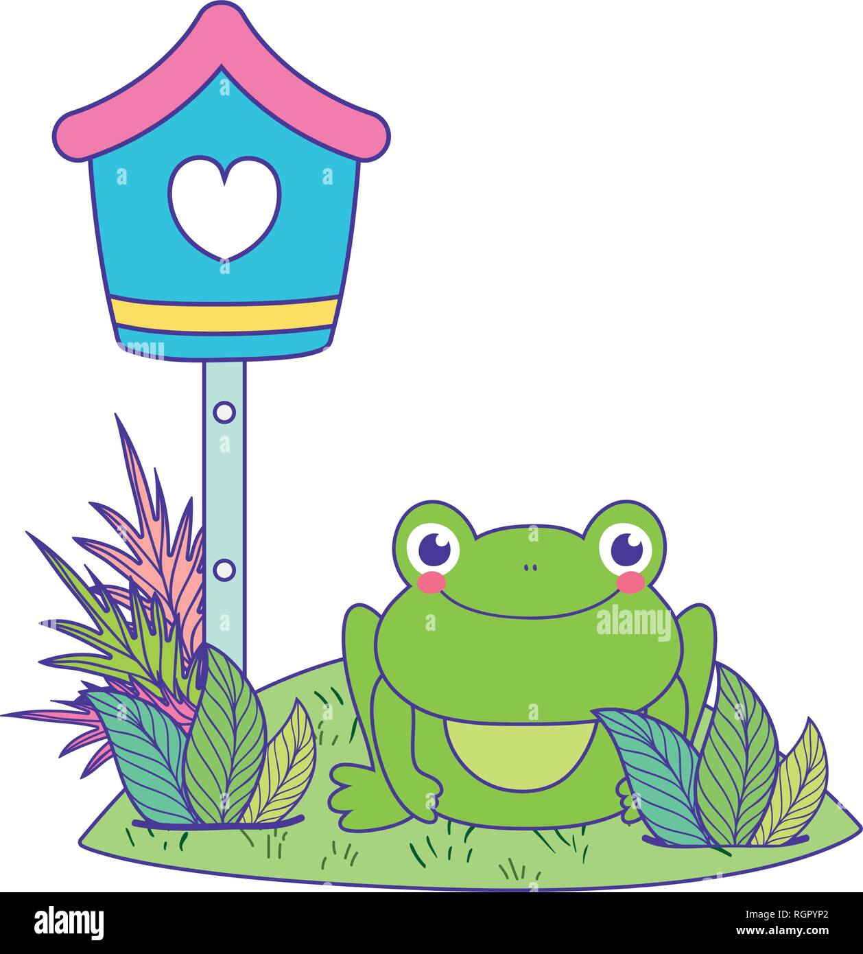 cute toad in the landscape with birdhouse Stock Vector Image & Art - Alamy