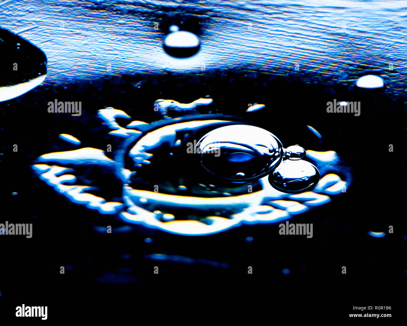 Water Drops and Bubbles on Colourful Background Stock Photo - Alamy