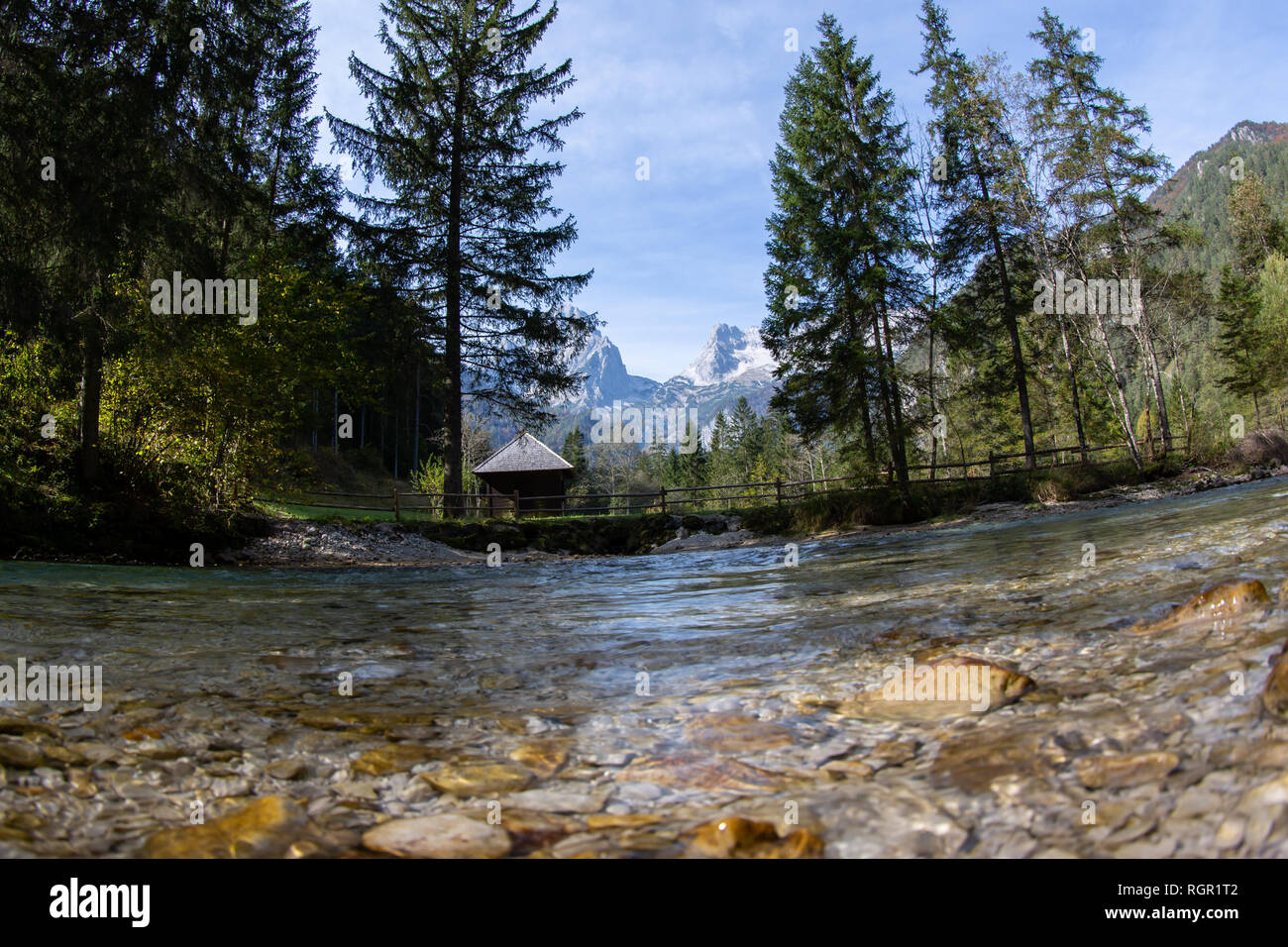 A beautiful clear river in Austria Stock Photo - Alamy
