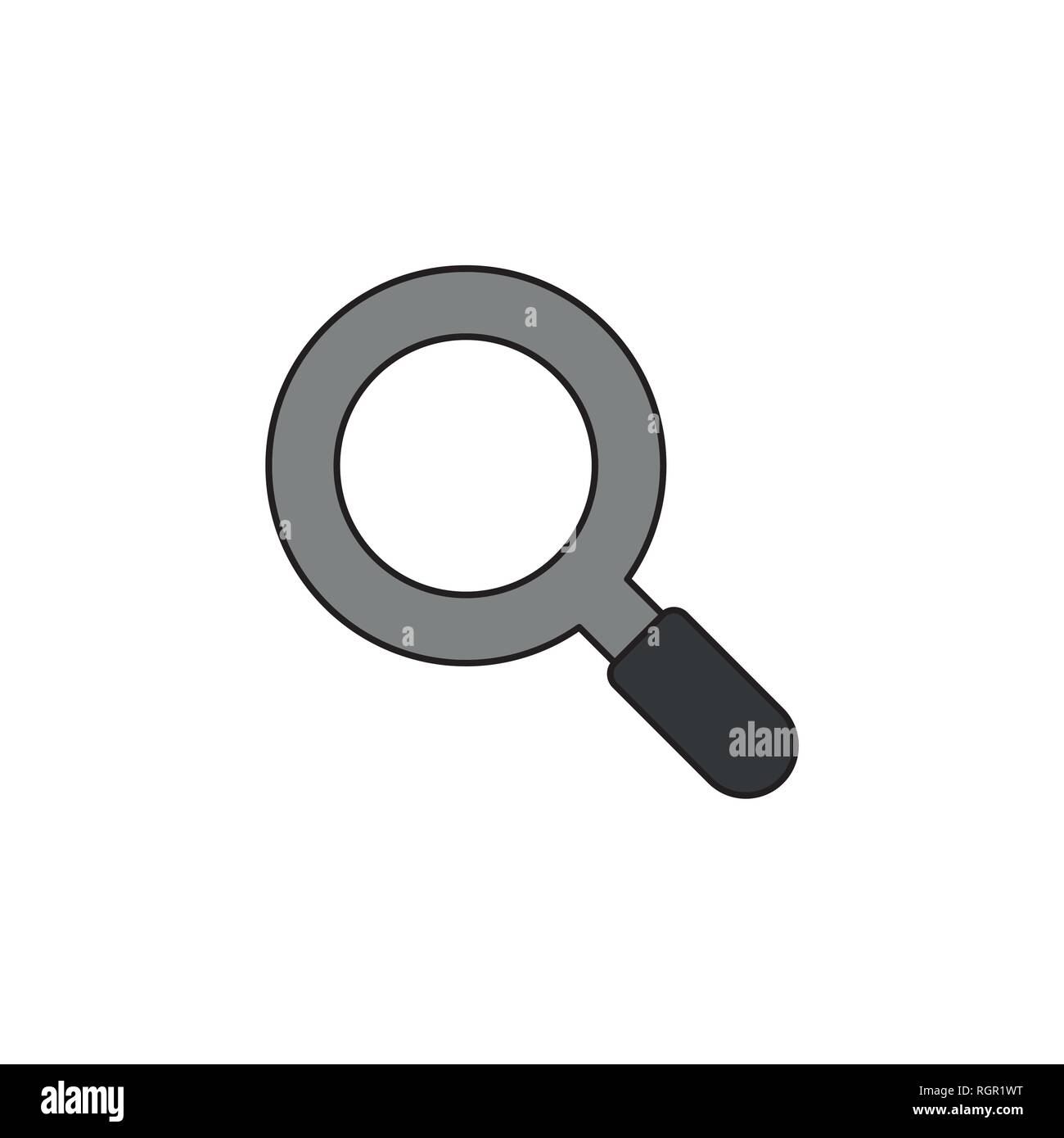 Flat design style vector illustration of magnifying glass or magnifier ...