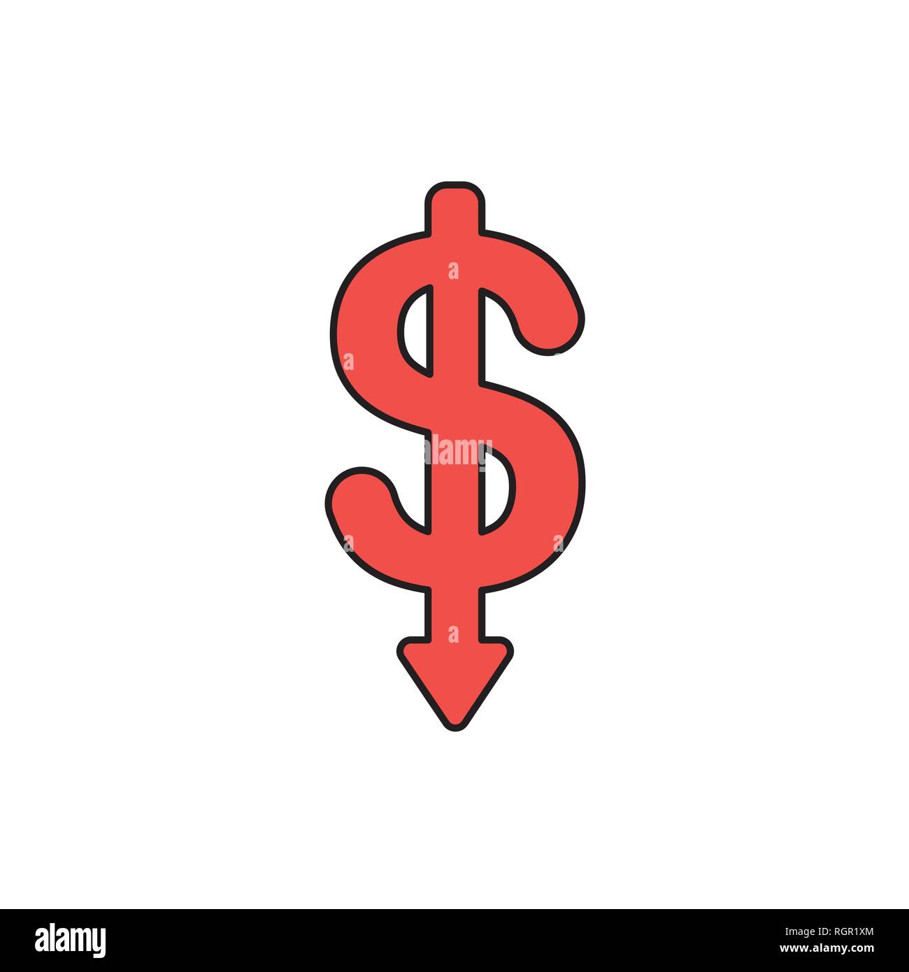 Flat design style vector illustration concept of dollar symbol icon ...