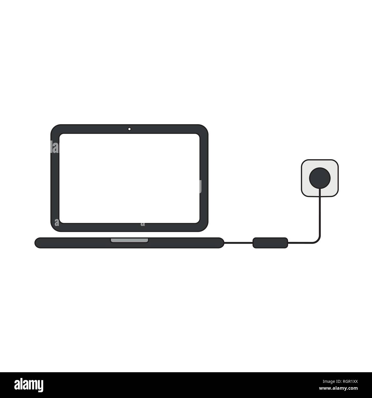 Flat design style vector illustration concept of laptop computer symbol ...