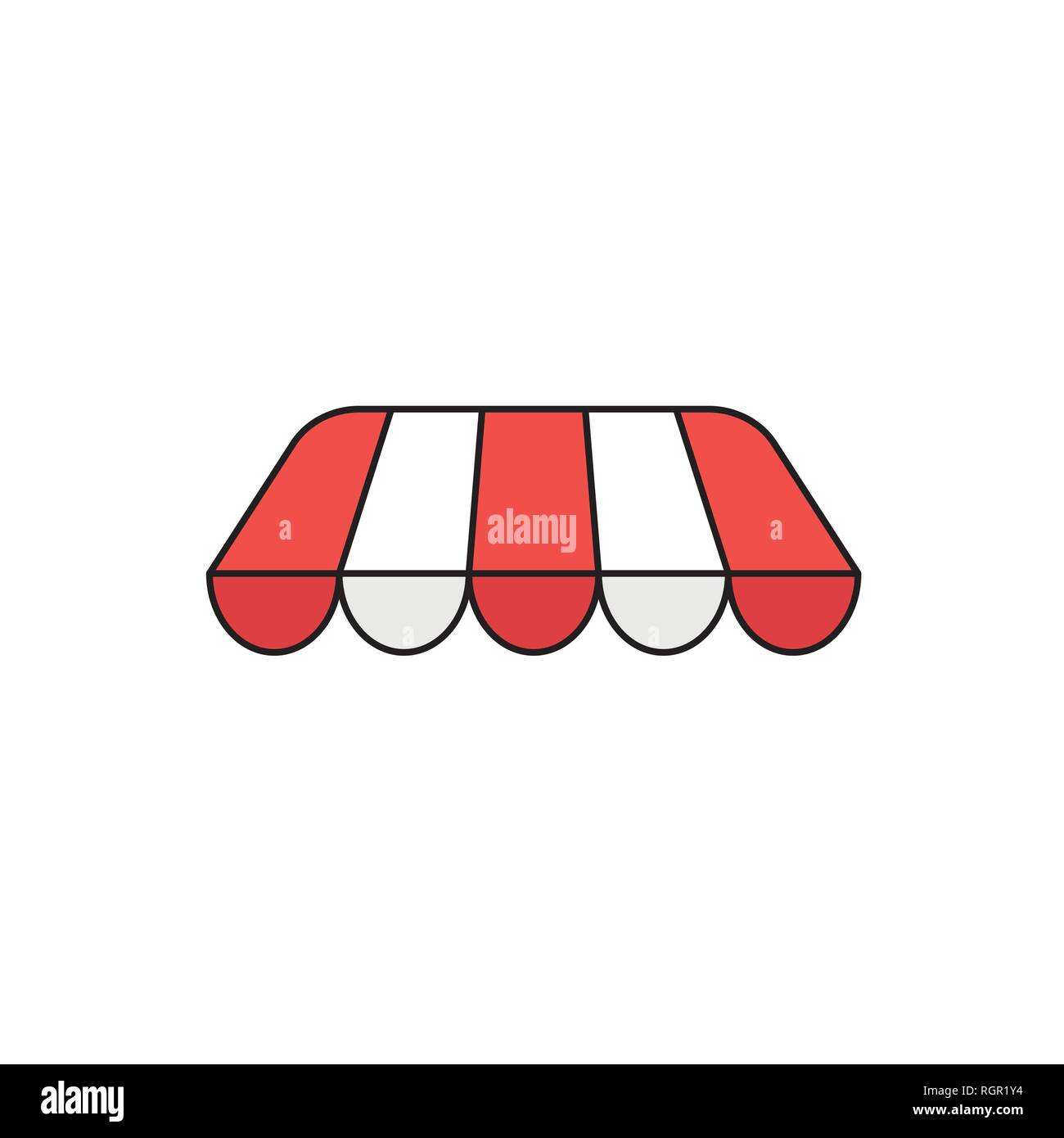 Flat design style vector illustration of awning symbol icon without ...