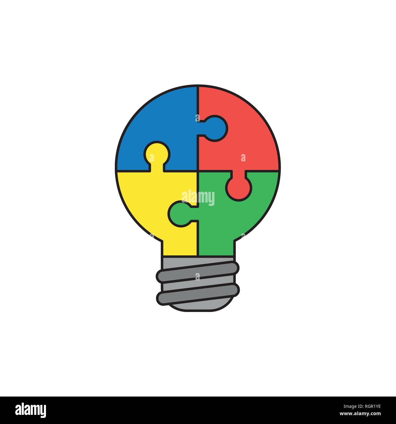 Flat design style vector illustration concept of lightbulb-shaped ...