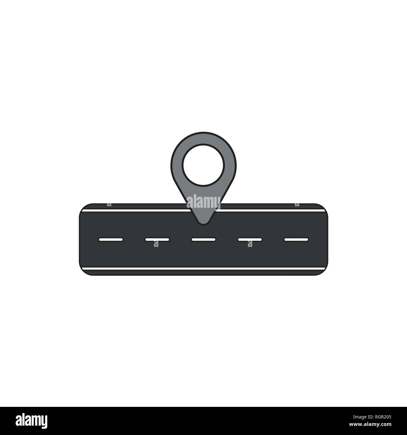 Flat design style vector illustration concept of road and pointer ...