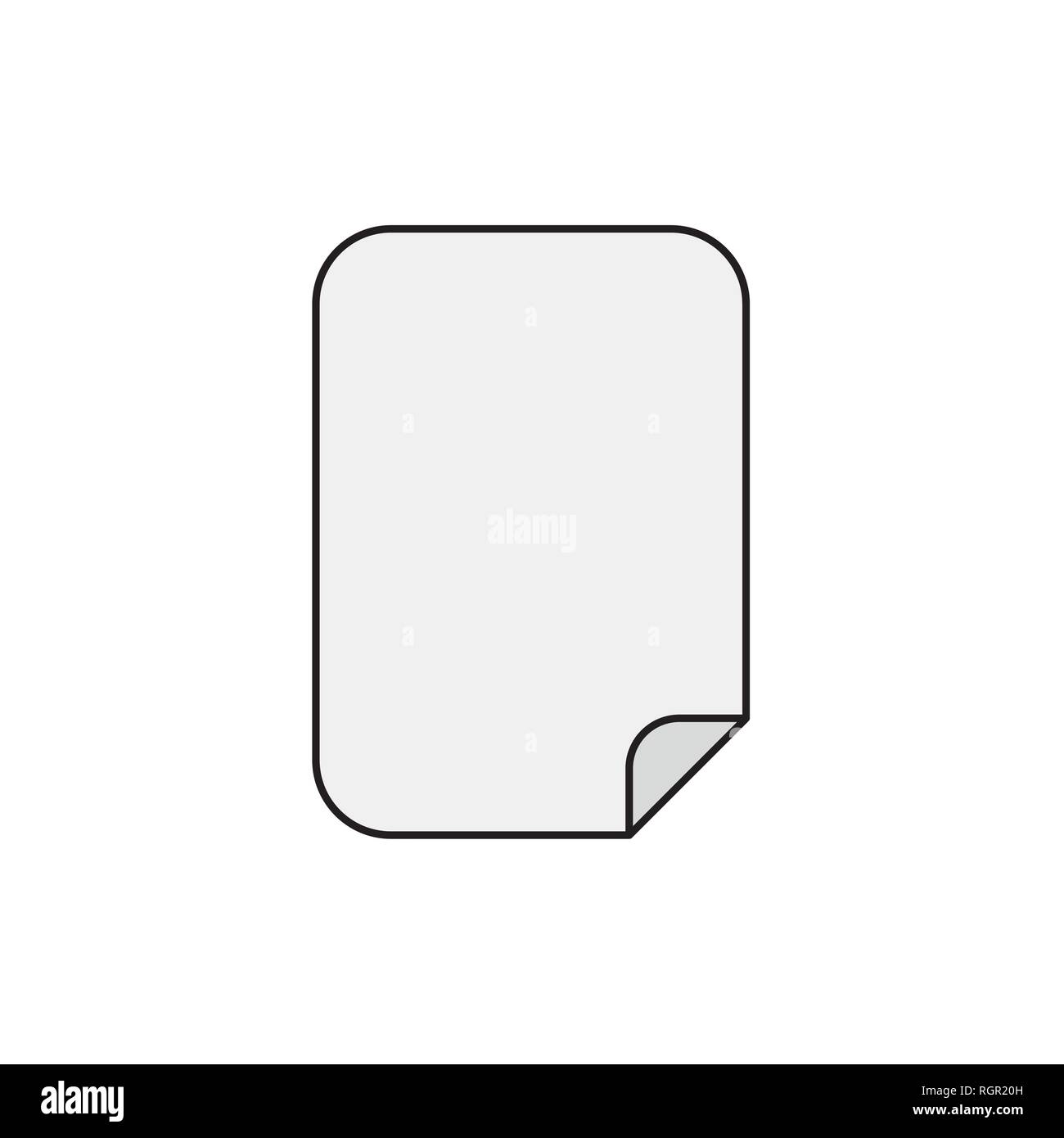 Flat design style vector illustration of blank paper symbol icon on ...