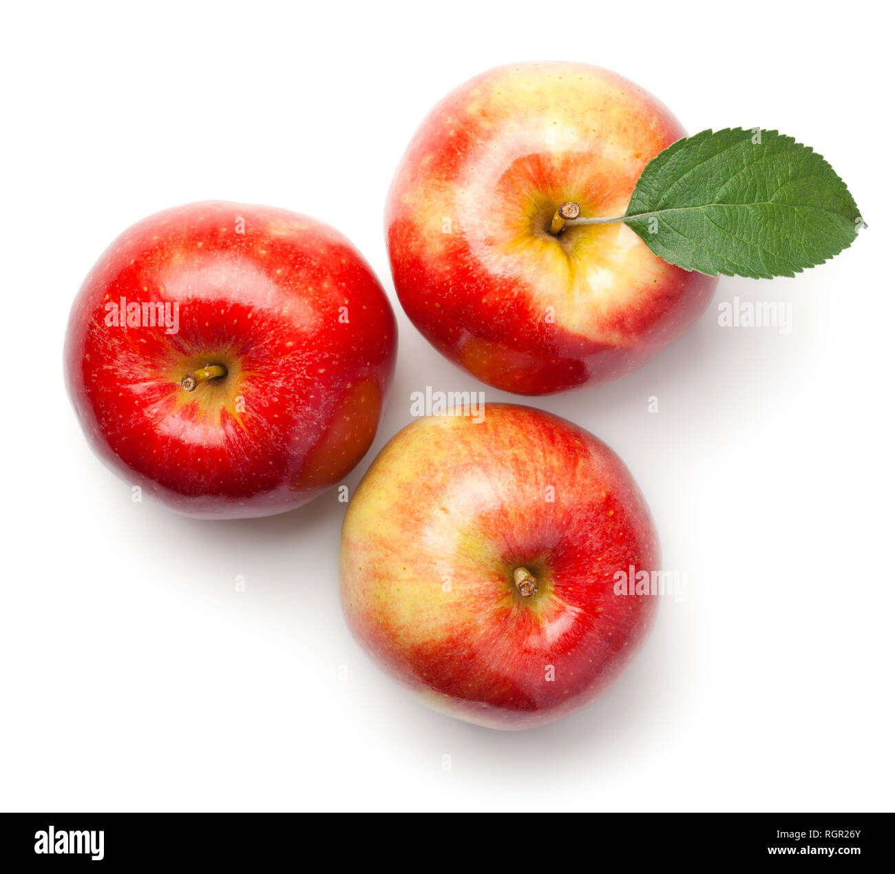 Apples isolated on white background. Gala apple. Top view Stock Photo ...