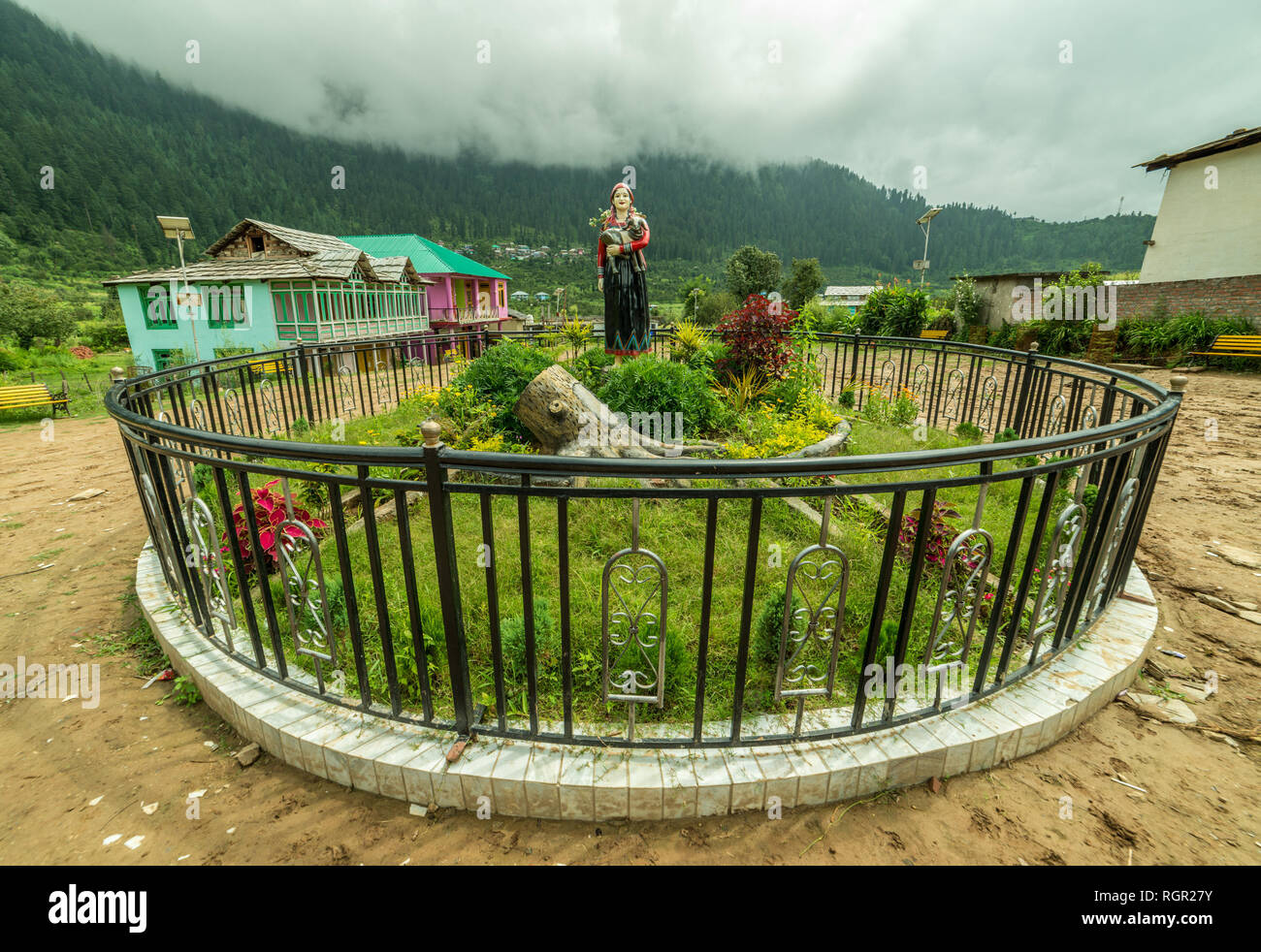 Sainj, Kullu, Himachal Pradesh, India - August 05, 2018 : Hindu temple ...
