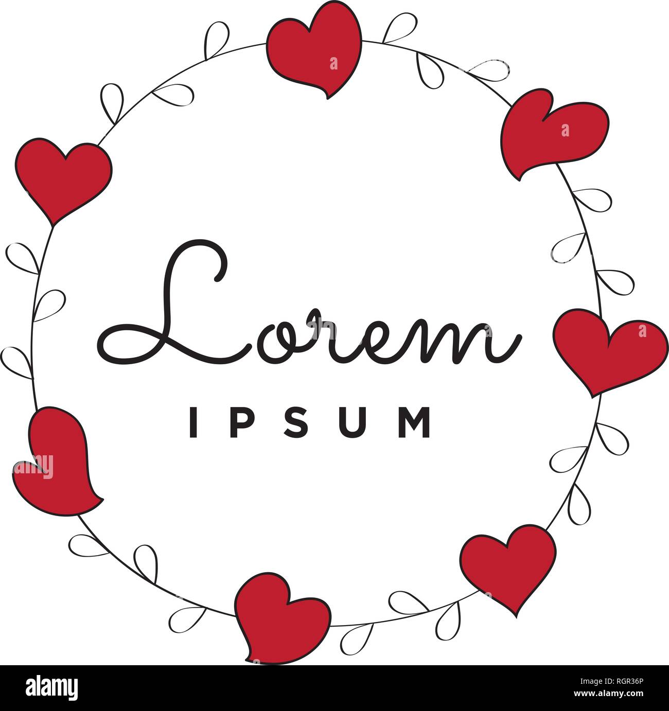 Red heart leaves Stock Vector Images - Alamy