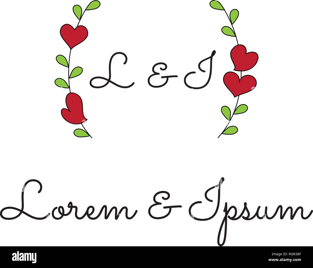 Heart cute floral frame Cut Out Stock Images & Pictures - Alamy