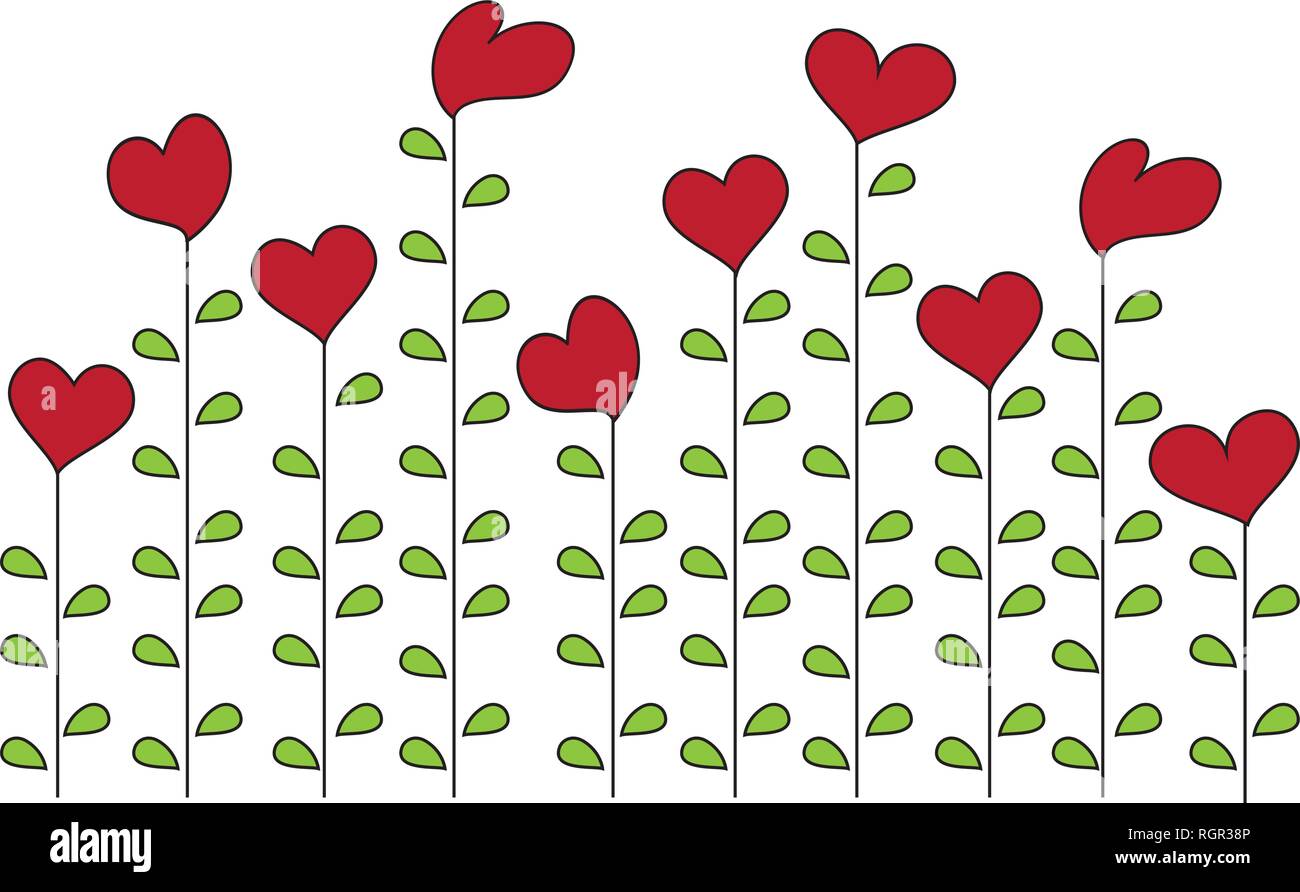 heart flowers, vector Stock Vector Image & Art - Alamy