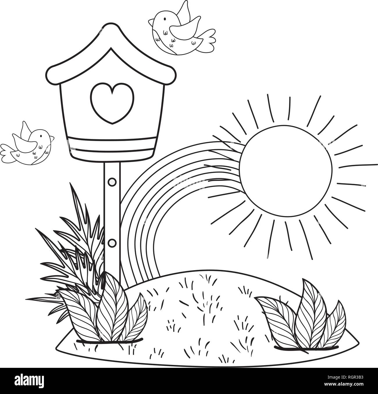 House sparrow bird garden Stock Vector Images - Alamy