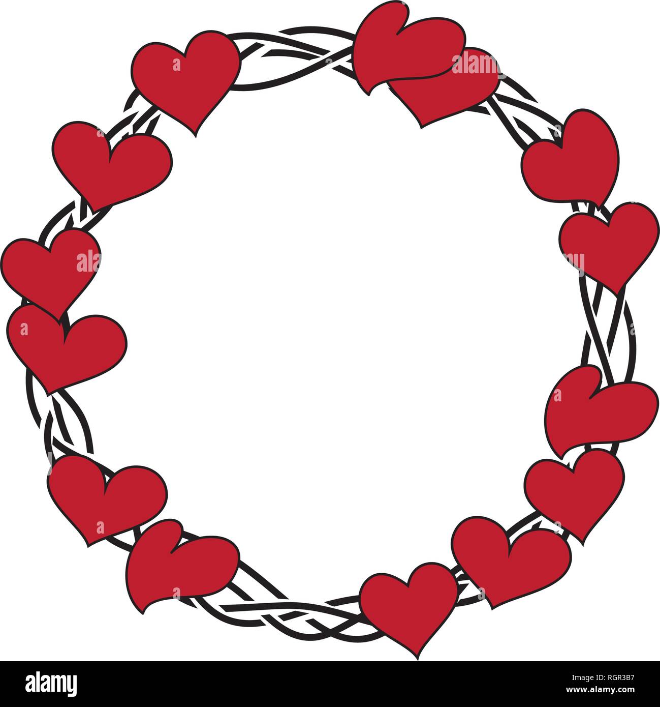 Red heart leaves Stock Vector Images - Alamy