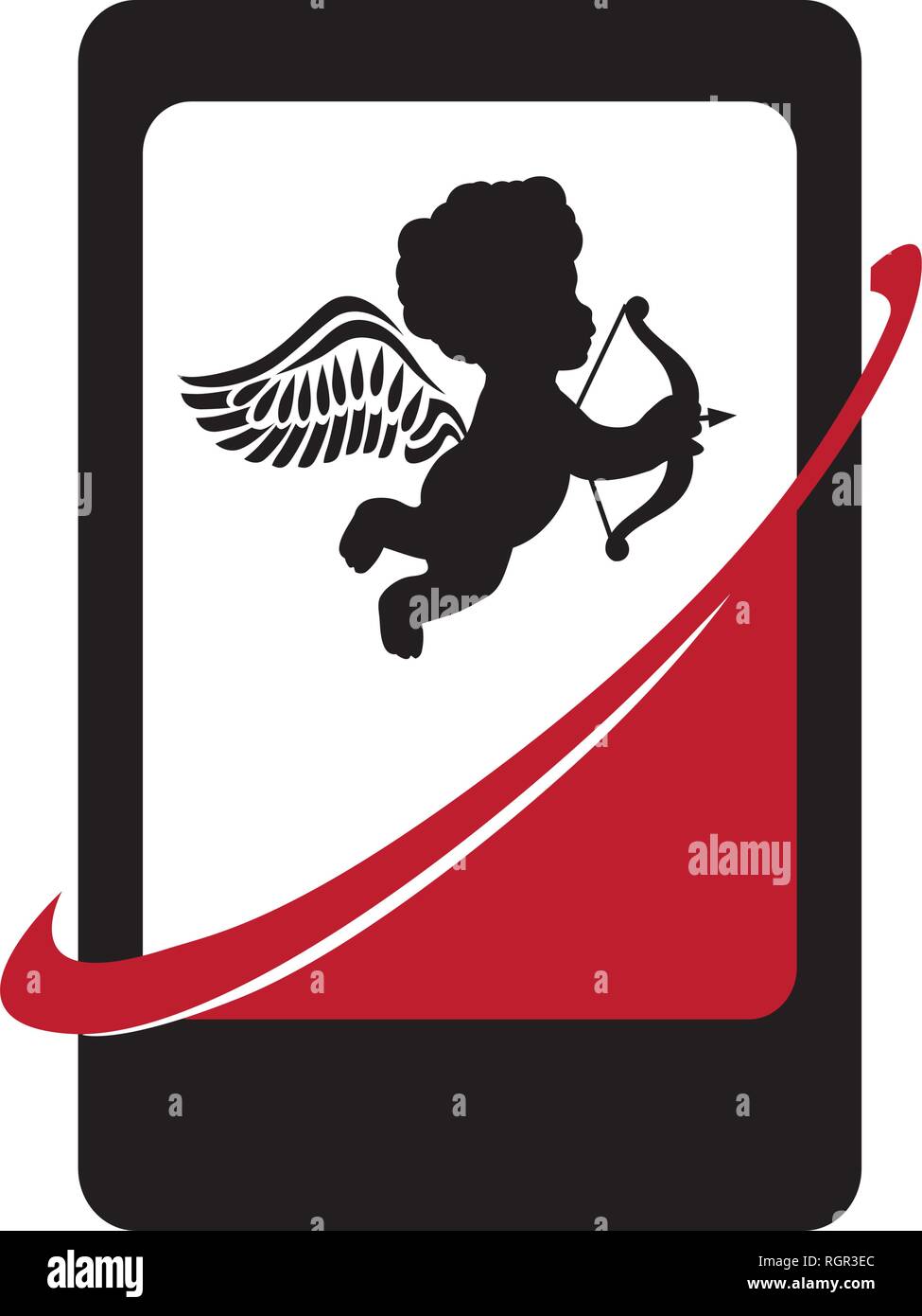 Cupid inside cell phone, vector Stock Vector Image & Art - Alamy