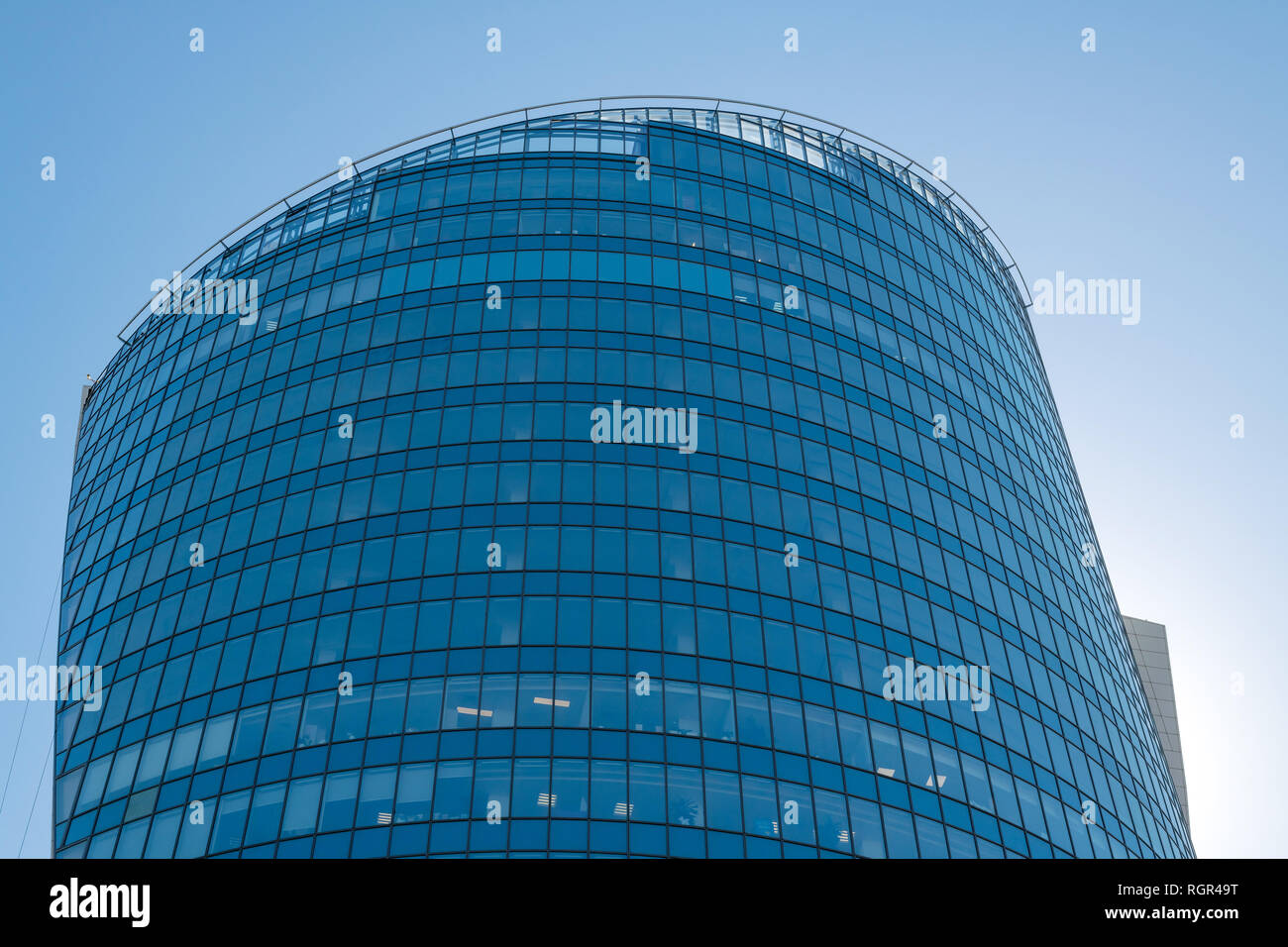 Fragment of modern high-rise building of glass and concrete Stock Photo ...