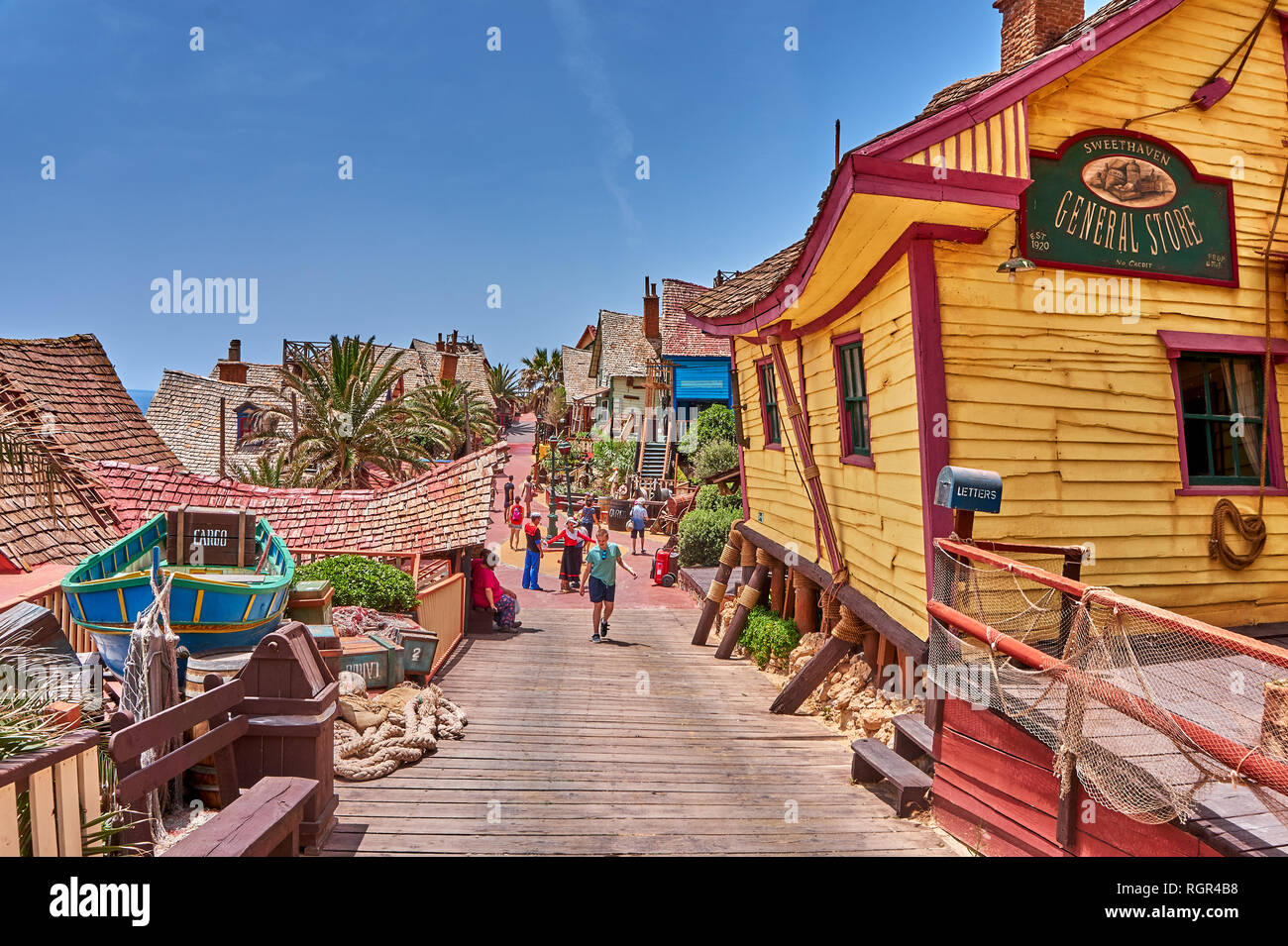 Scenic view from the Popeye village. Also known as Sweethaven Village ...