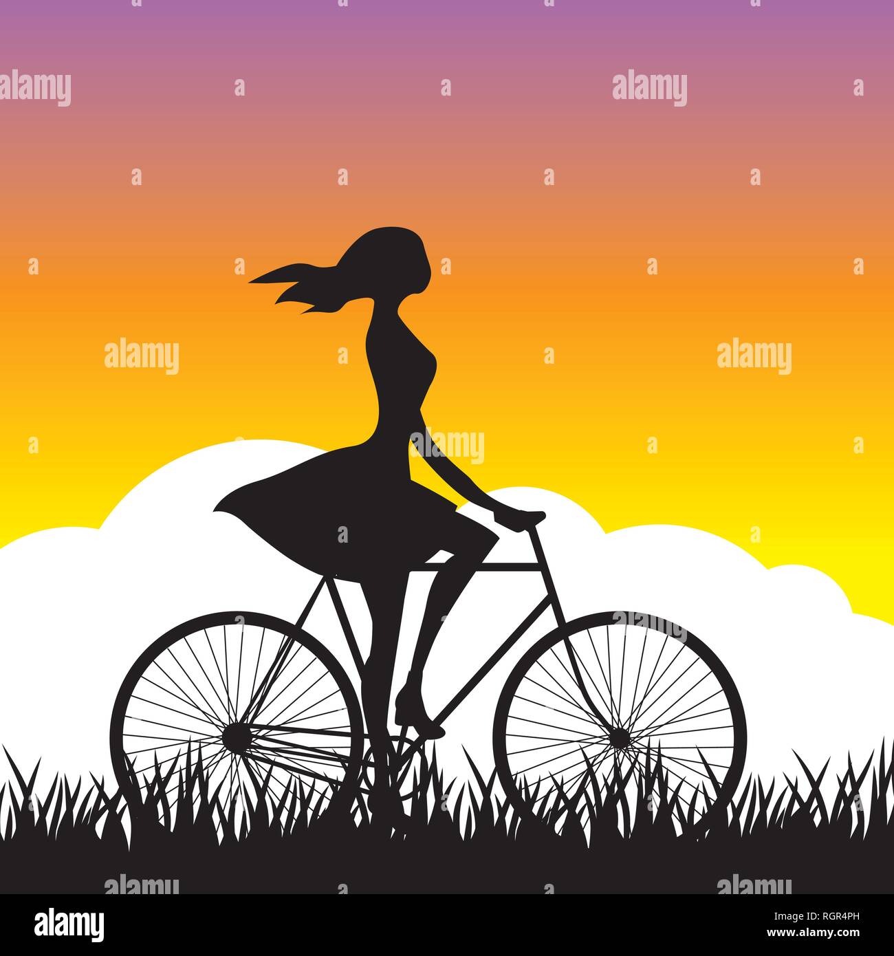 Riding bike Stock Vector Images - Alamy