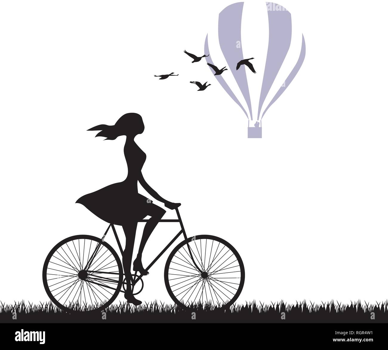 Woman cycle france Stock Vector Images - Alamy